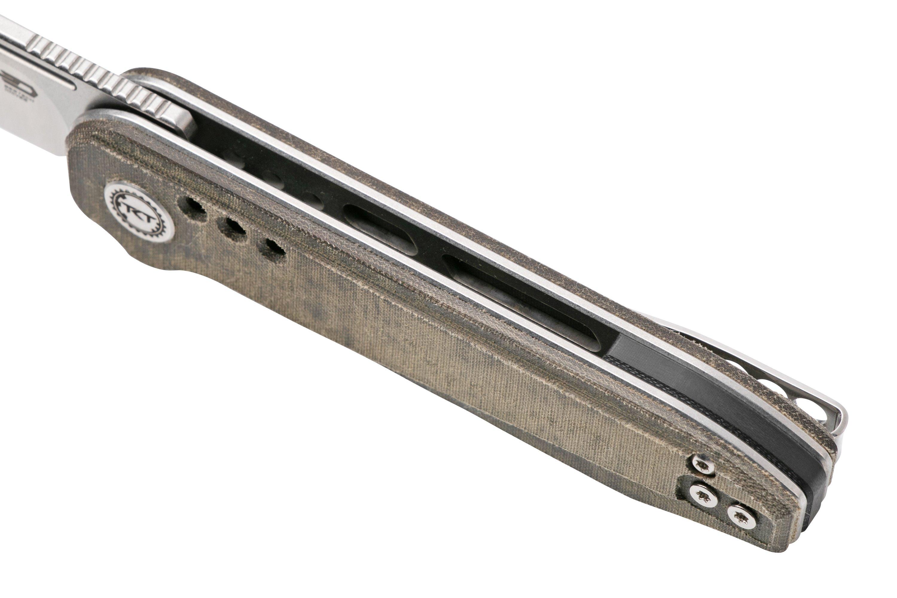 Bestech Syntax BG41E Stonewashed, Green Micarta pocket knife ...