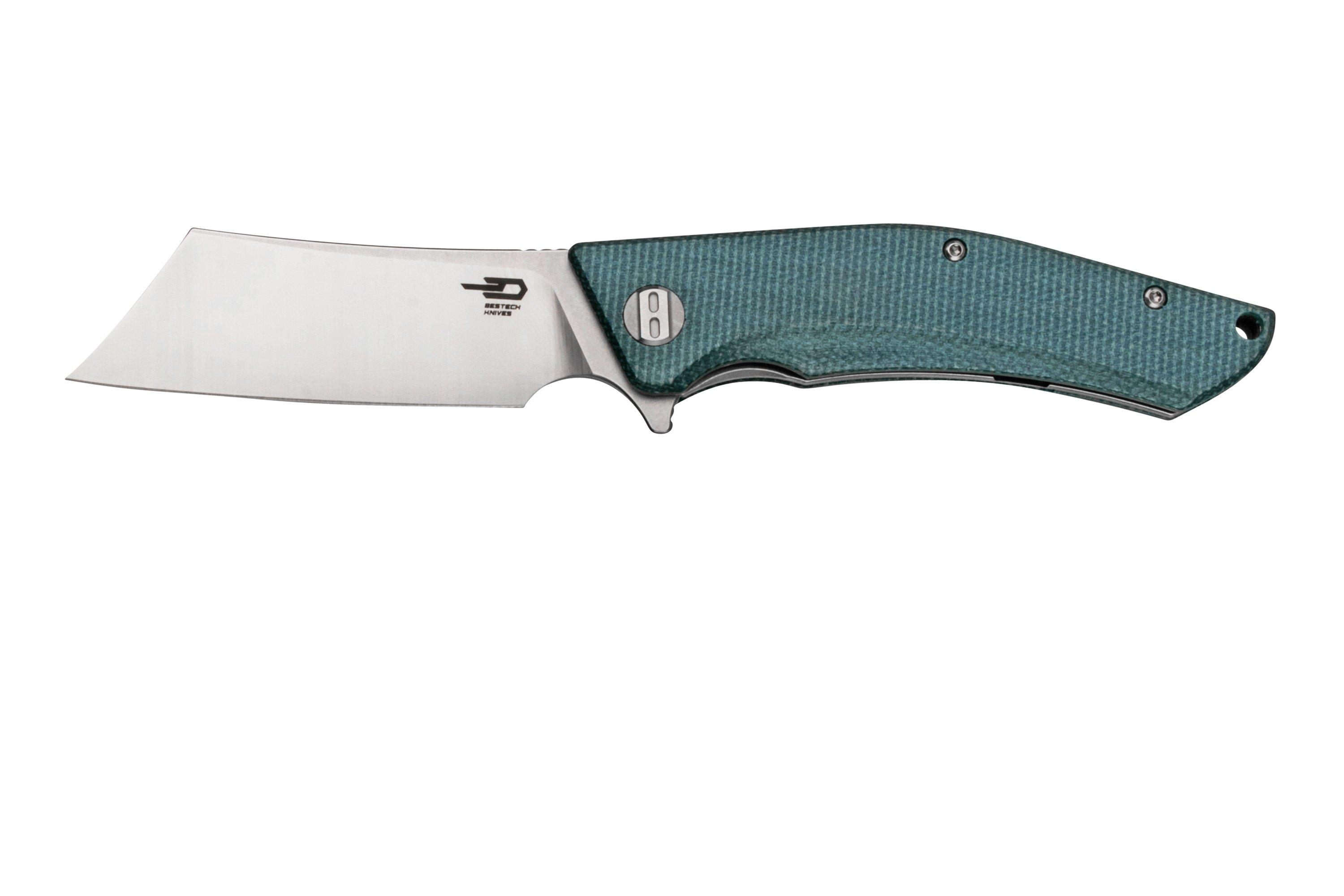 Bestech Cubis BG42C Stonewashed & Satin, Blue Micarta, pocket knife ...