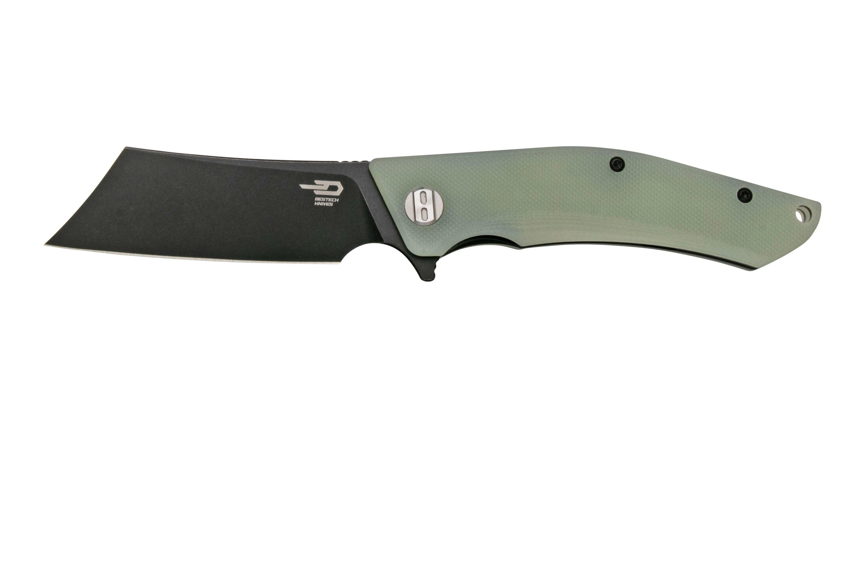 Bestech Cubis BG42E Stonewashed & Satin, Jade G10, pocket knife ...