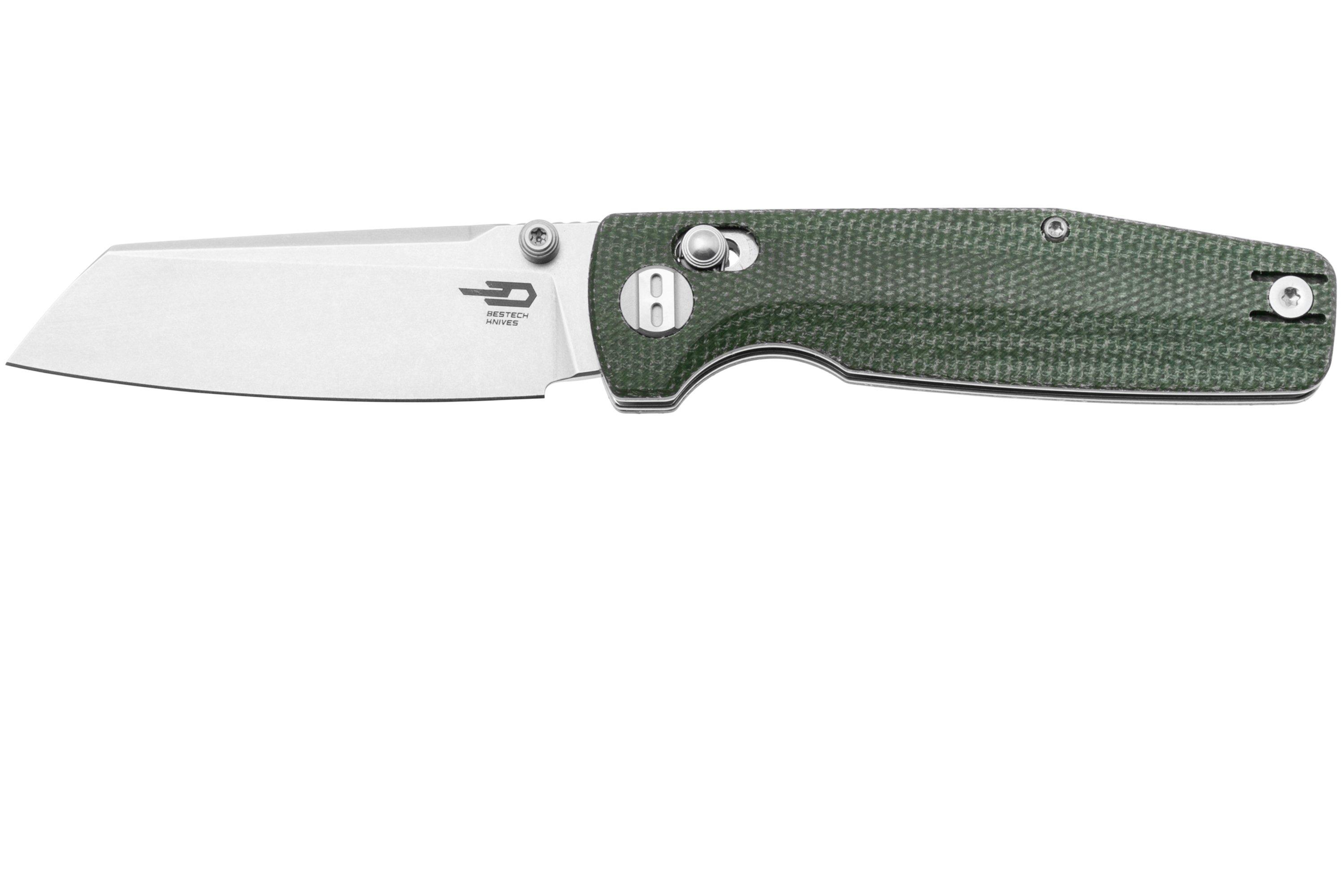 Bestech Slasher BG43B-1 Green Micarta, pocket knife | Advantageously ...