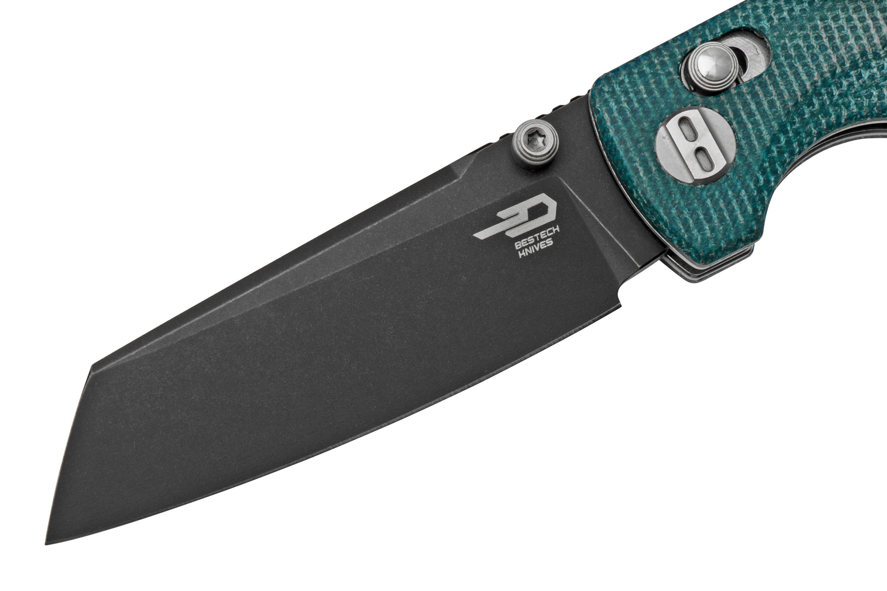 Bestech Slasher BG43C-2 Blue Micarta, pocket knife | Advantageously ...