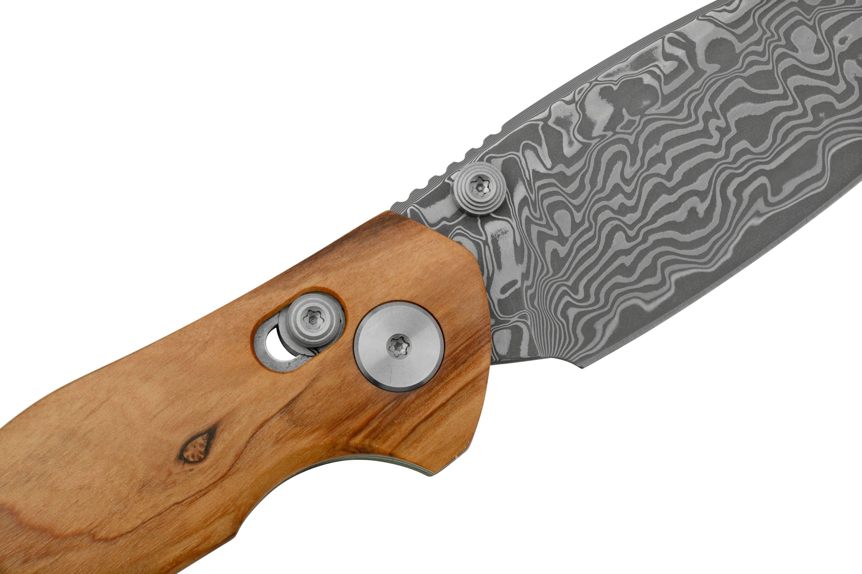 Bestechman Ronan BMK02M Olive Wood, Damascus, pocket knife ...