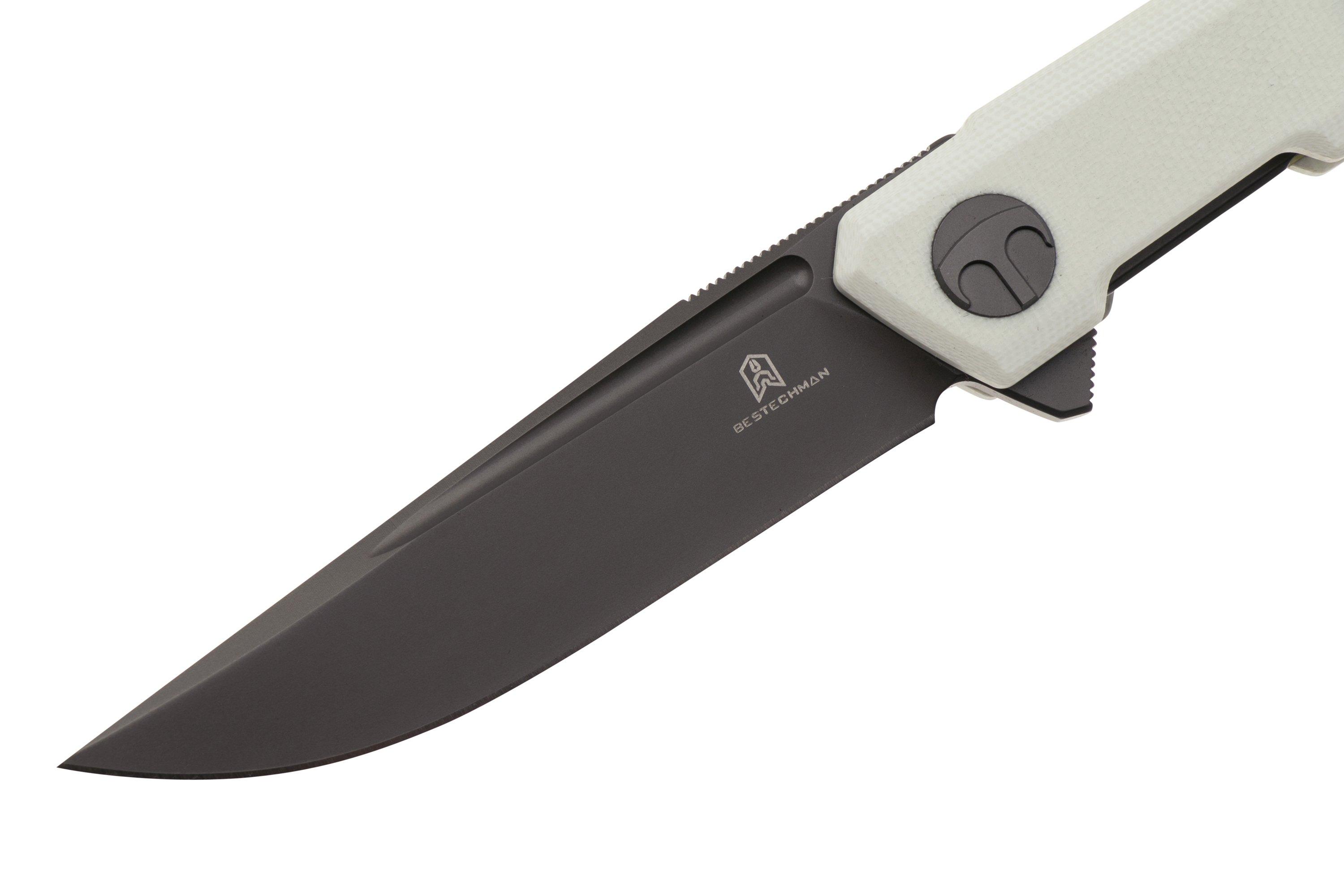 Bestechman Mini Dundee BMK03H Grey PVD White G10, coltello da tasca ...