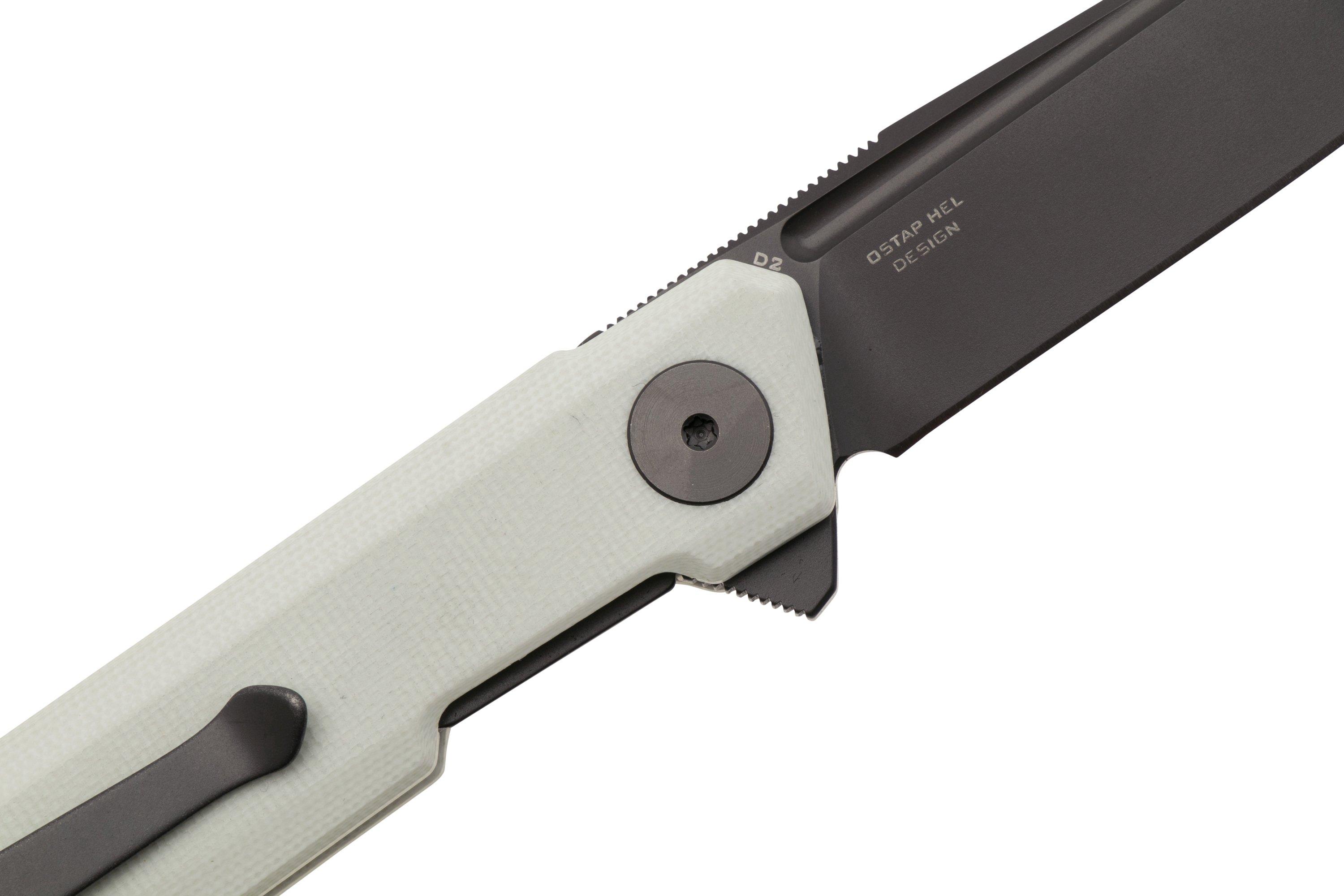 Bestechman Mini Dundee BMK03H Grey PVD White G10, pocket knife, Ostap ...