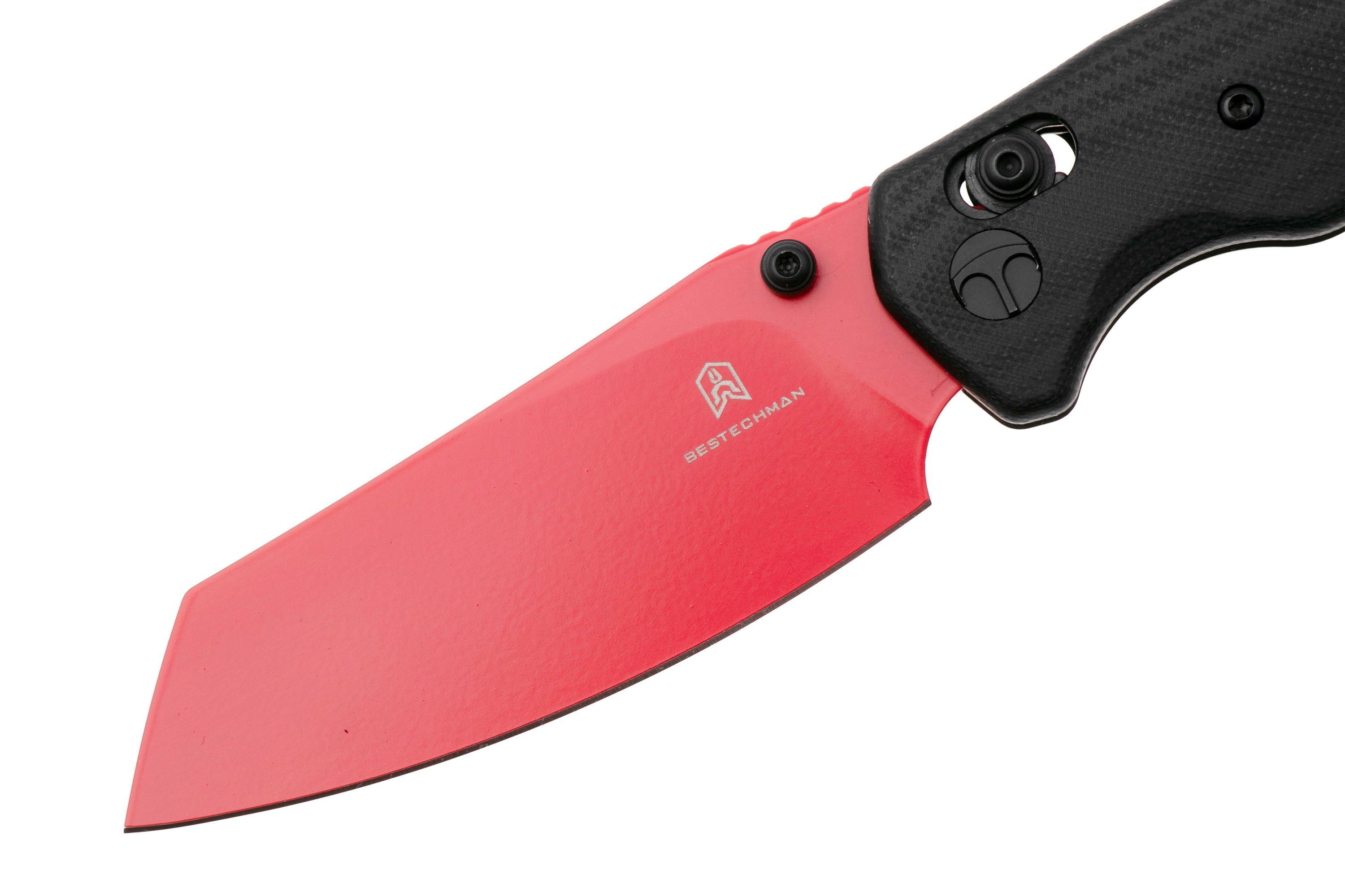 Bestechman Cicada's Wing BMK06F Red Coated 10Cr15MoV, Black G10, pocket ...