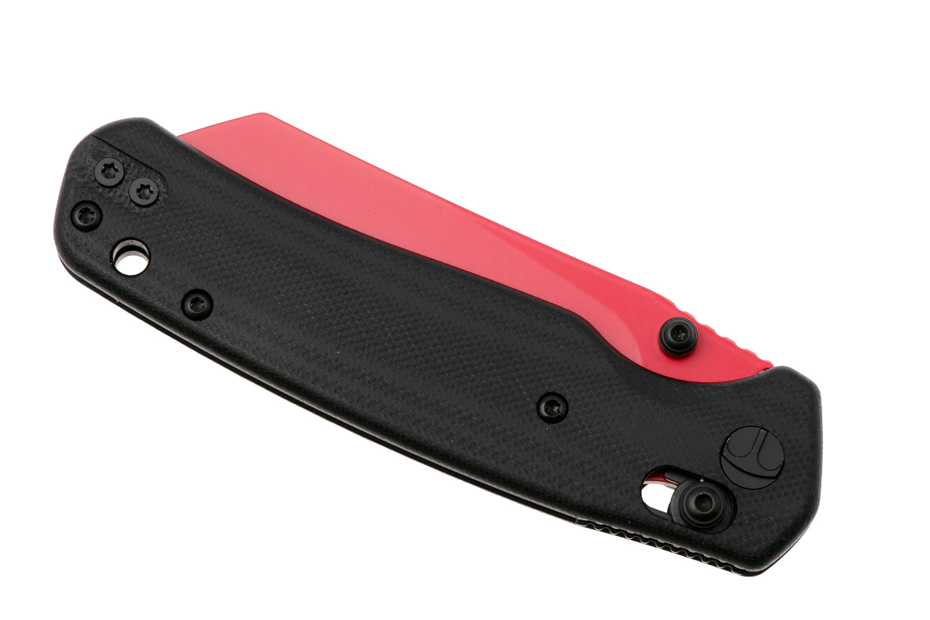 Bestechman Cicada's Wing BMK06F Red Coated 10Cr15MoV, Black G10, pocket ...