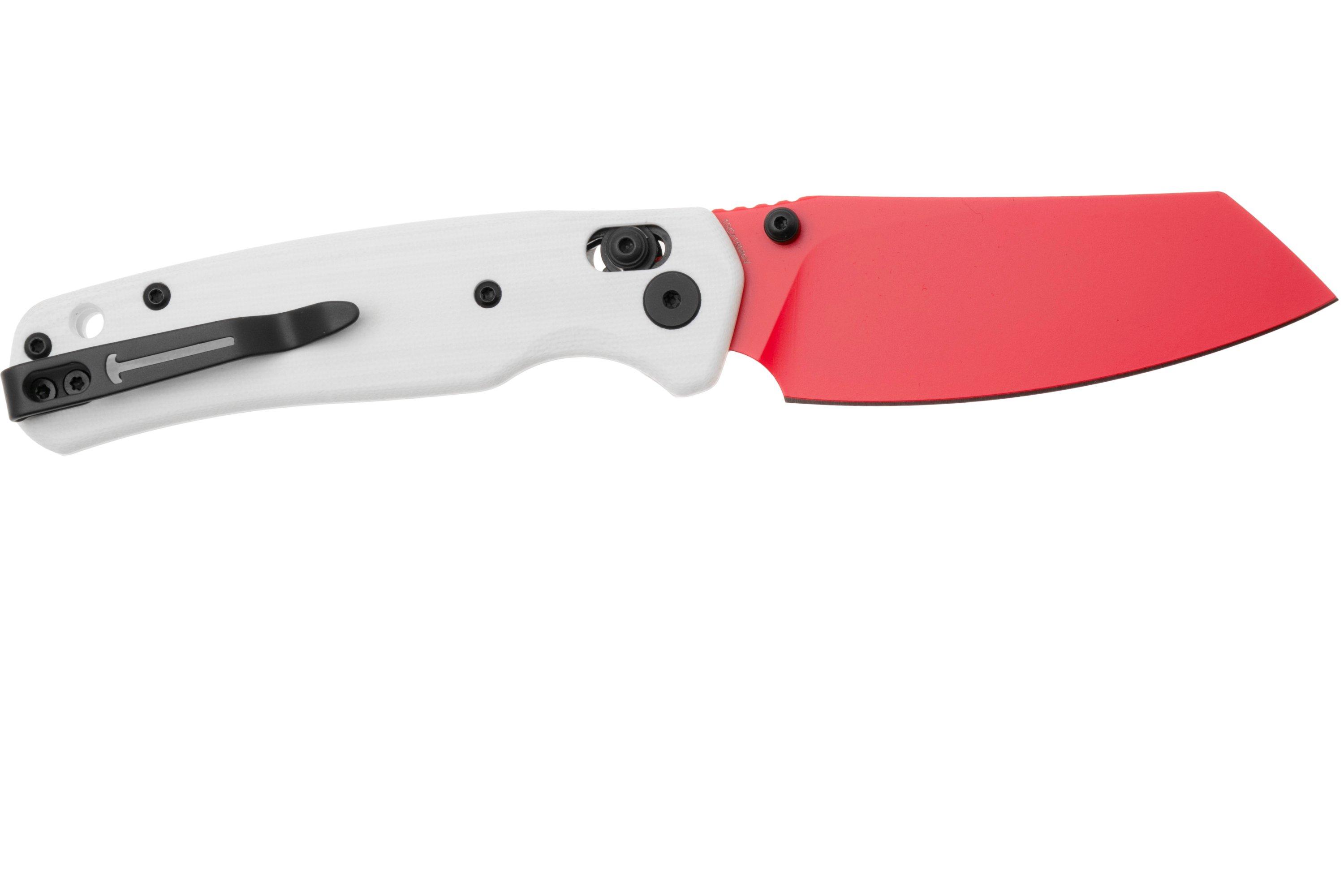 Bestechman Cicada's Wing BMK06G Red Coated 10Cr15MoV, White G10, pocket ...