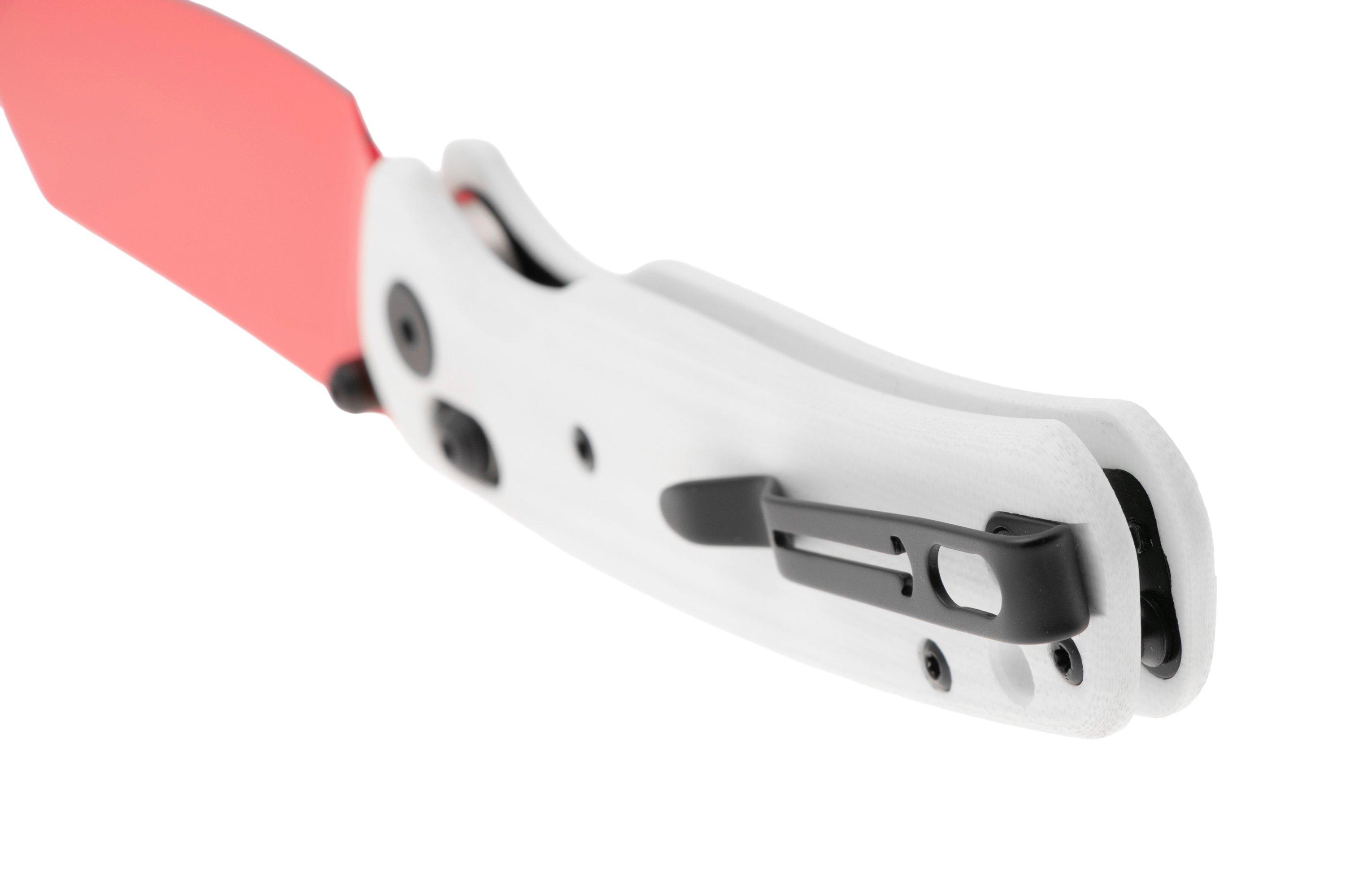 Bestechman Cicada's Wing BMK06G Red Coated 10Cr15MoV, White G10, pocket ...