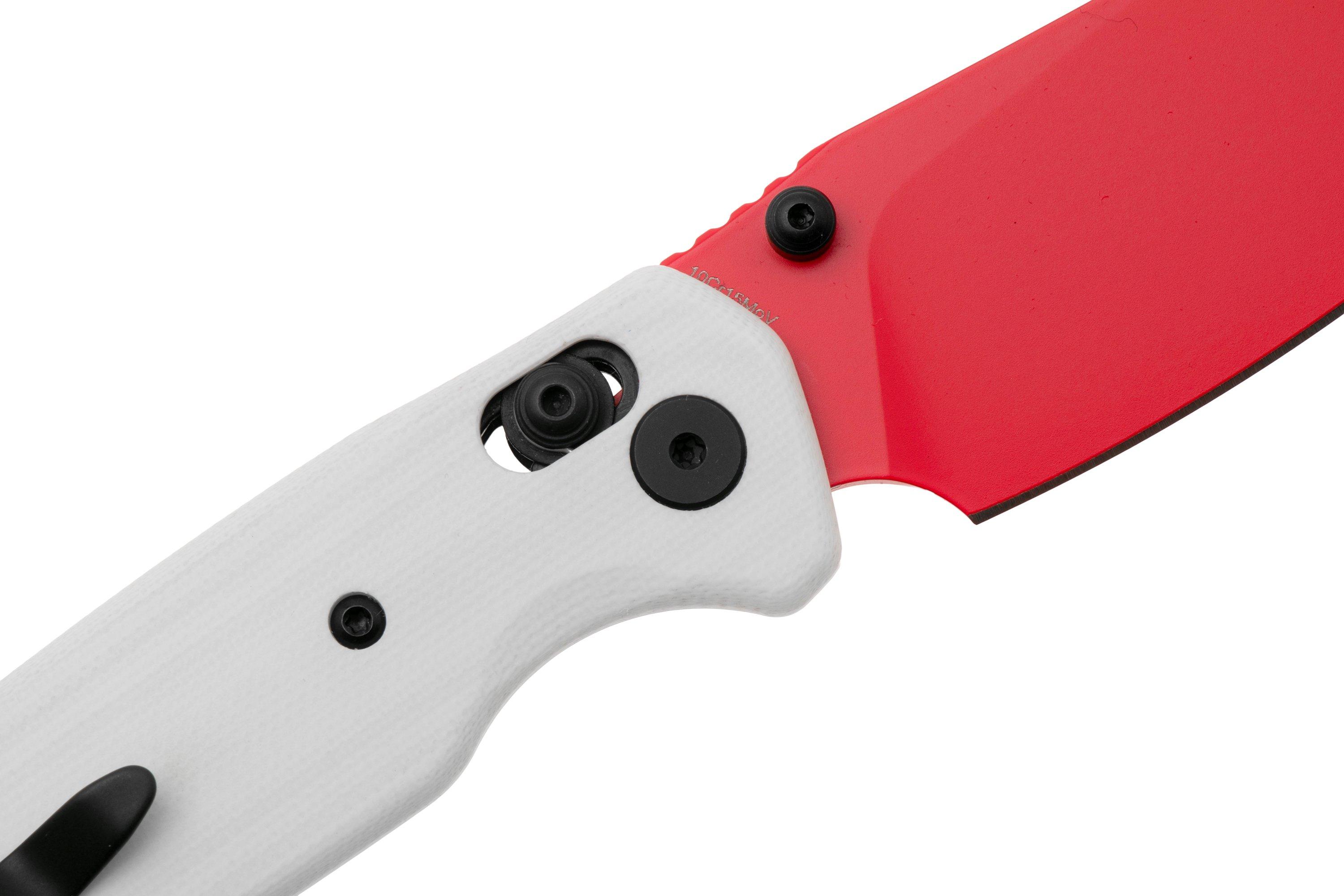 Bestechman Cicada's Wing BMK06G Red Coated 10Cr15MoV, White G10, pocket ...