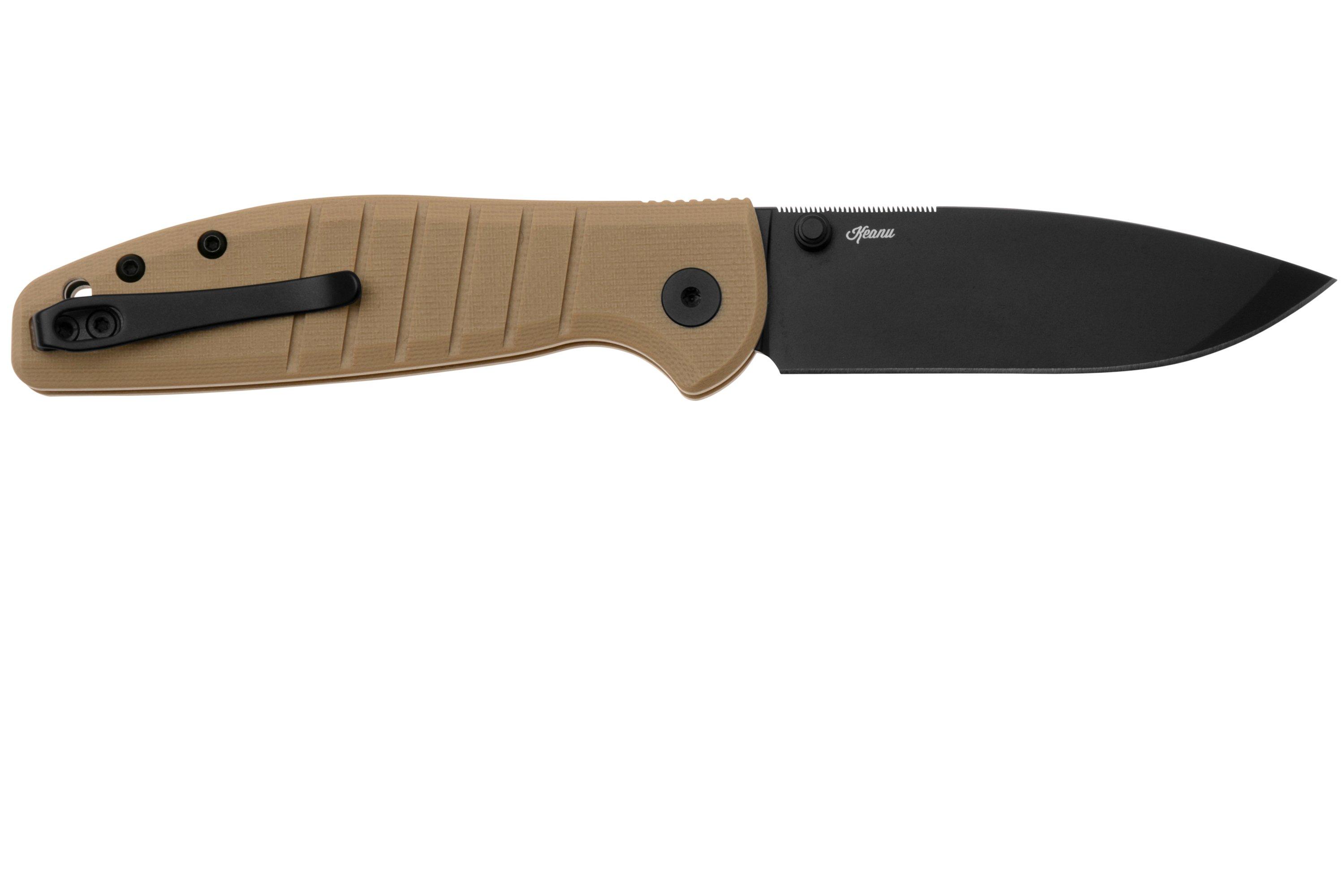 Bestechman Goodboy Jr BMK10F PVD D2, Khaki G10 pocket knife, Keanu ...