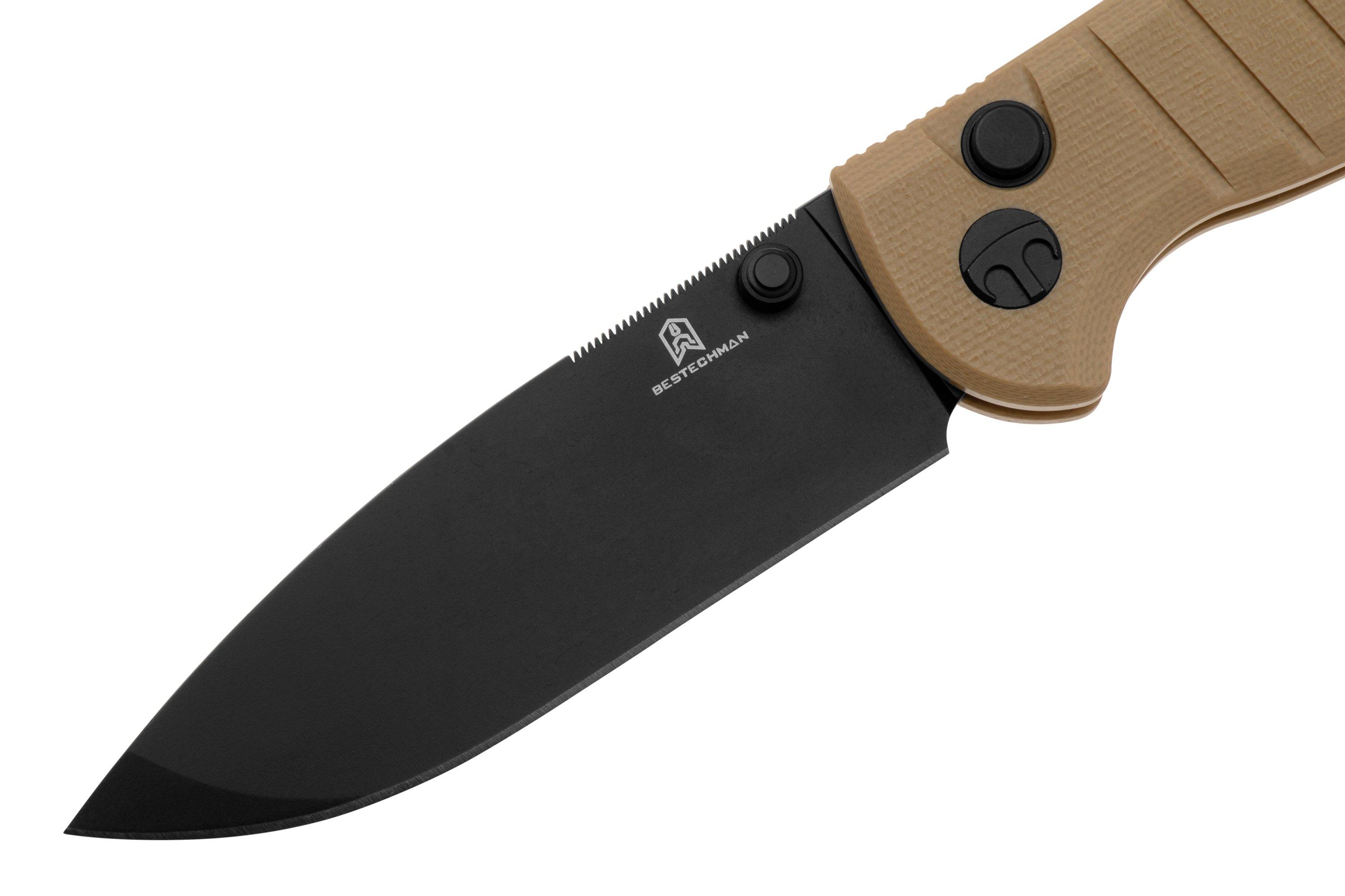 Bestechman Goodboy Jr BMK10F PVD D2, Khaki G10 pocket knife, Keanu ...