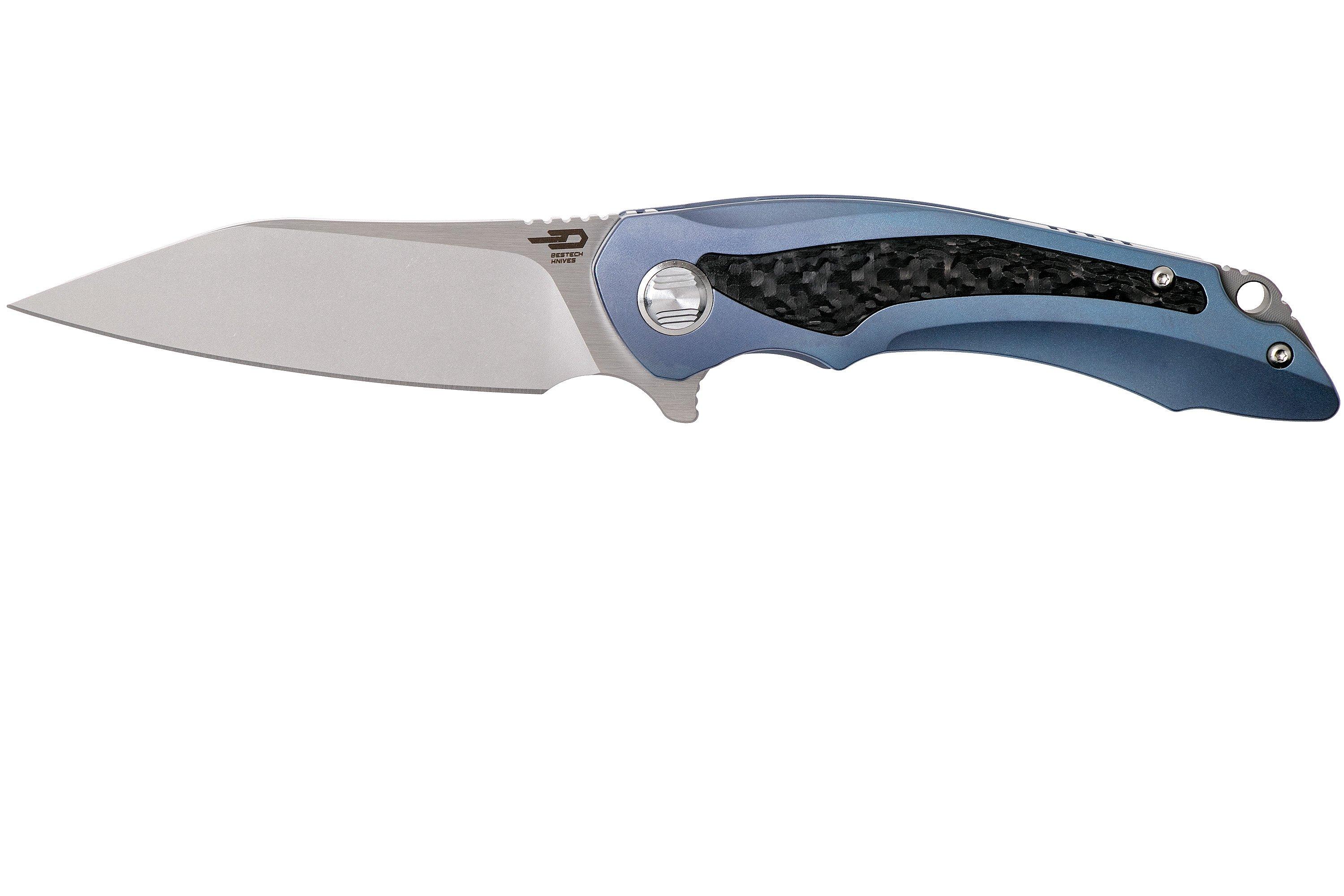Bestech Knives Pterodactyl Blue titanium BT1801A pocket knife ...
