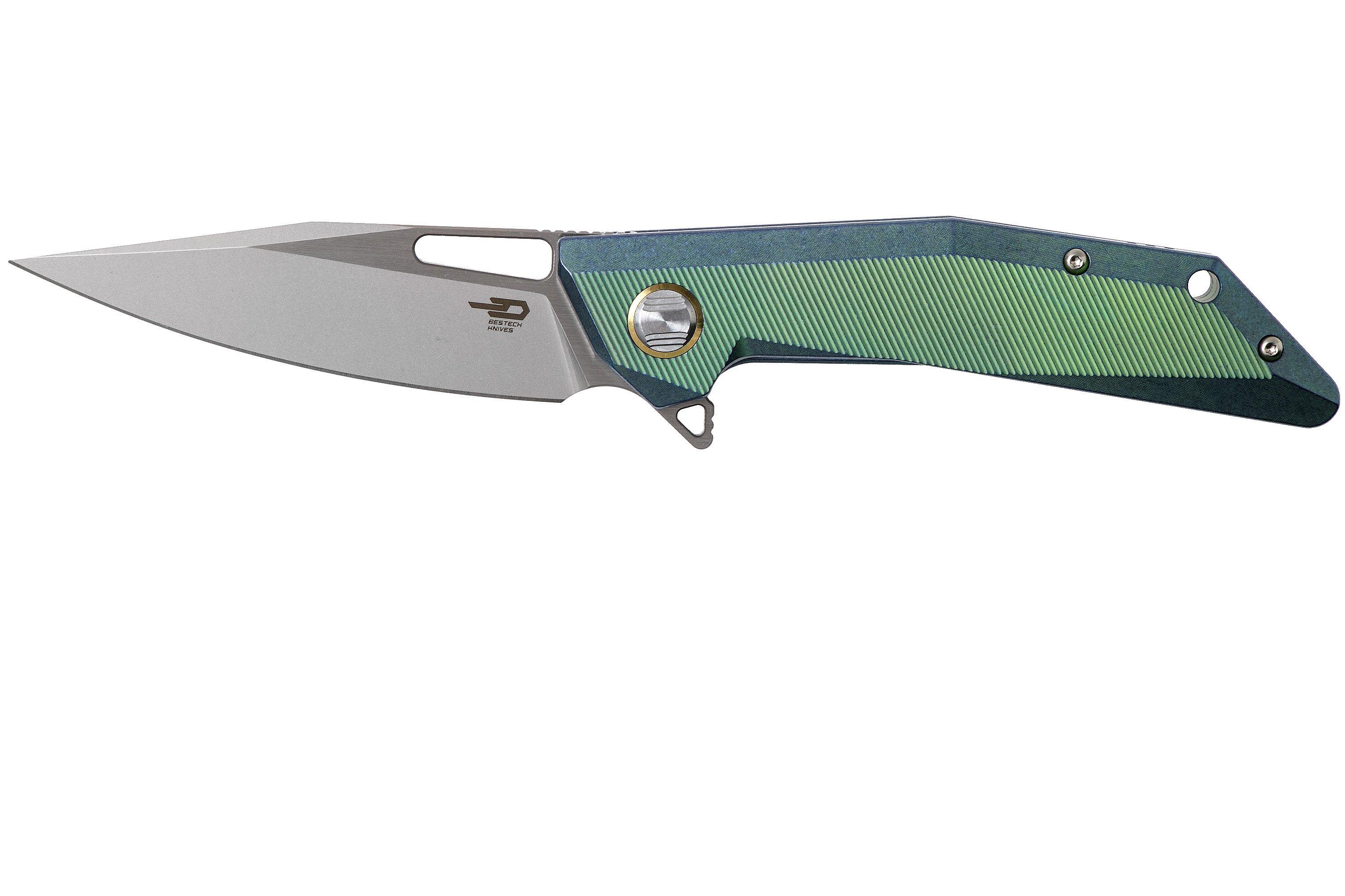 Bestech Knives Shrapnel Green BT1802B pocket knife | Advantageously ...