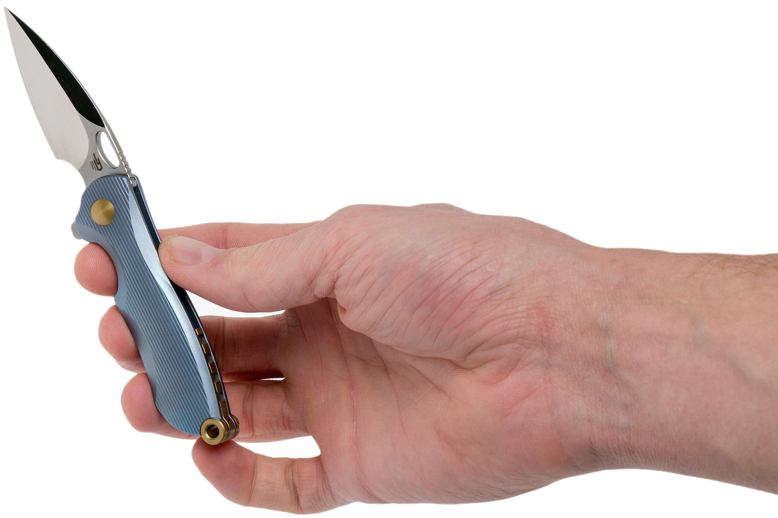 Bestech Parrot BT1807E Satin Blue pocket knife | Advantageously ...