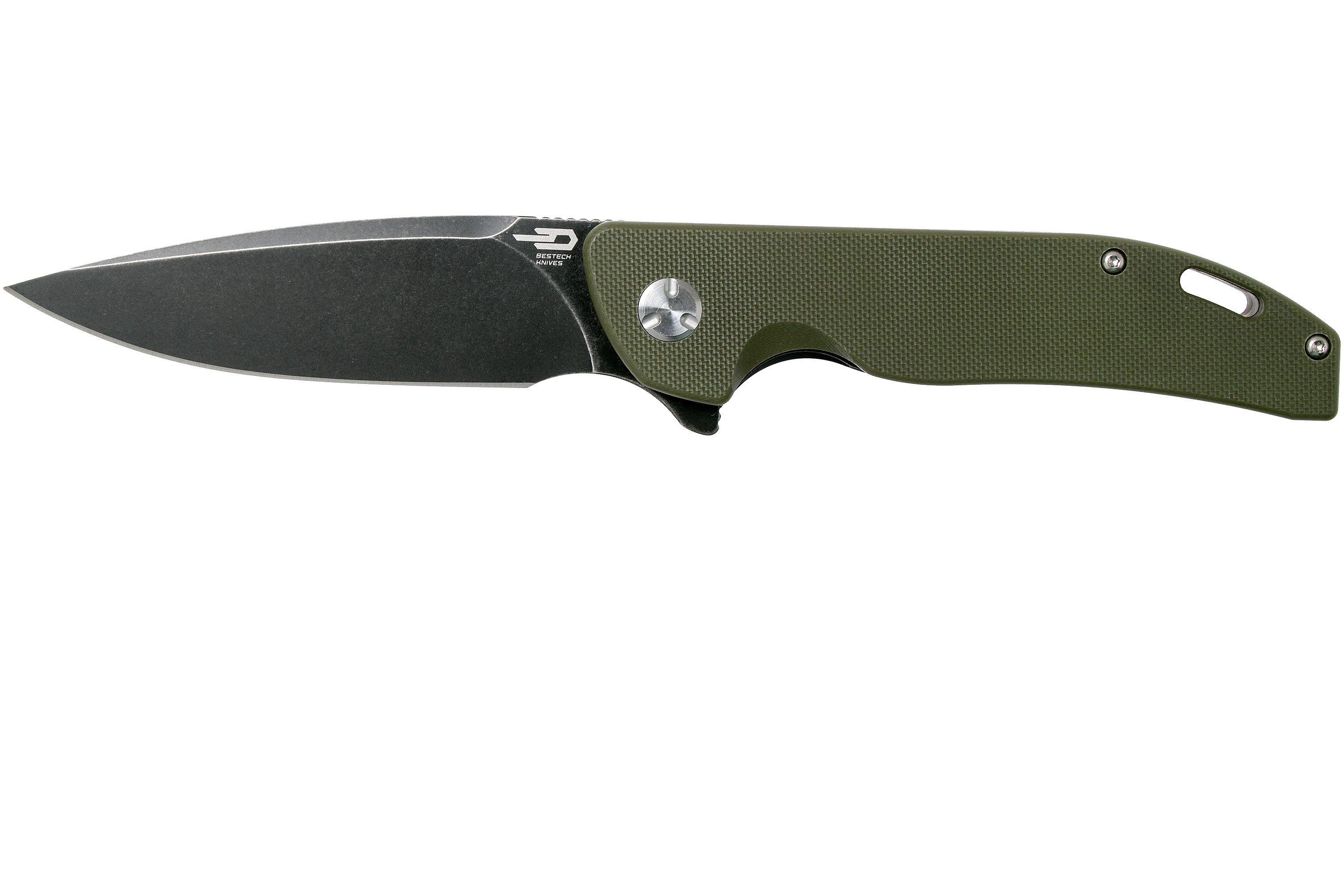 Bestech Bison BT1904C-2 Blackwashed Green G10 pocket knife ...