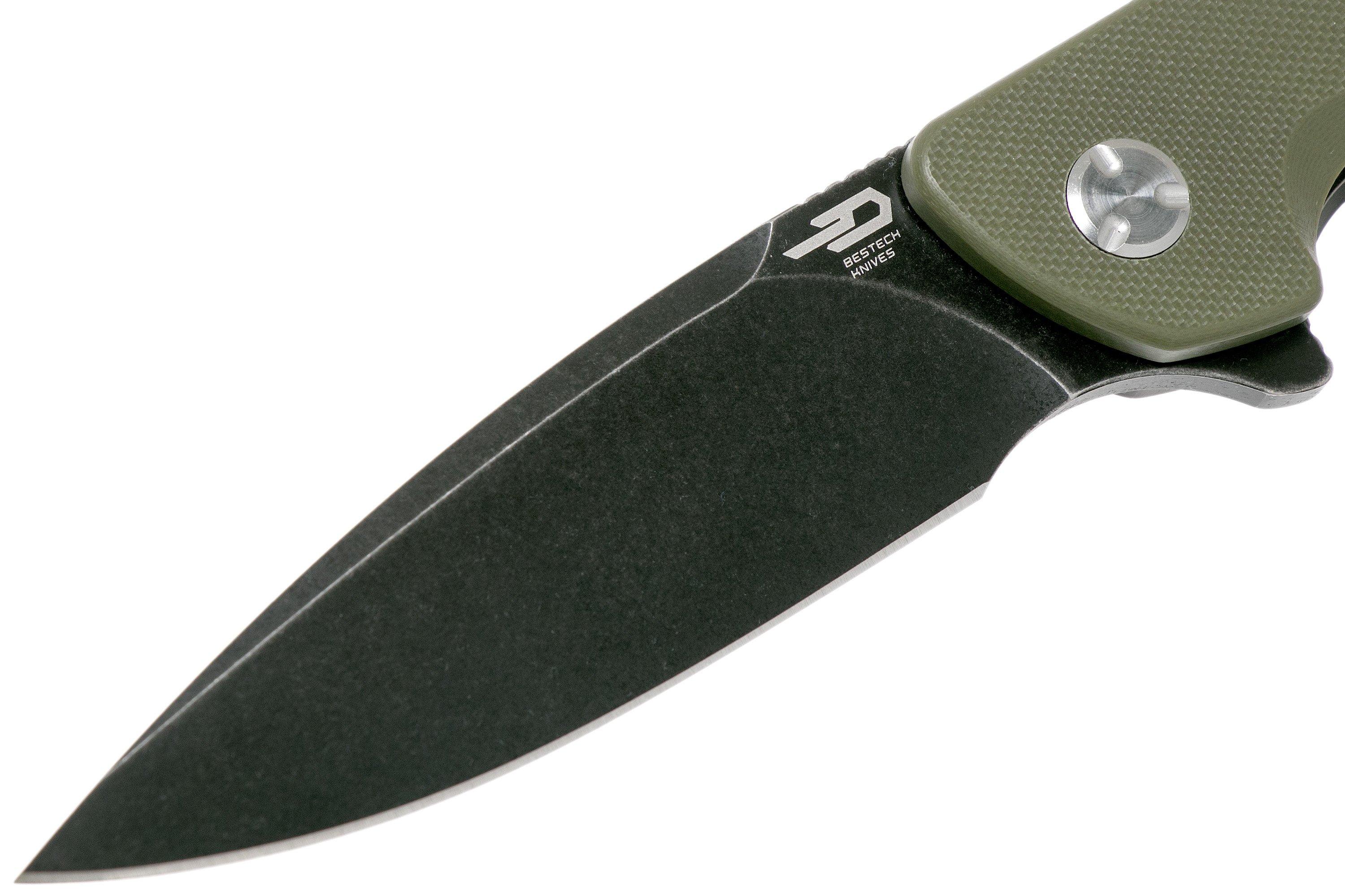 Bestech Bison BT1904C-2 Blackwashed Green G10 pocket knife ...