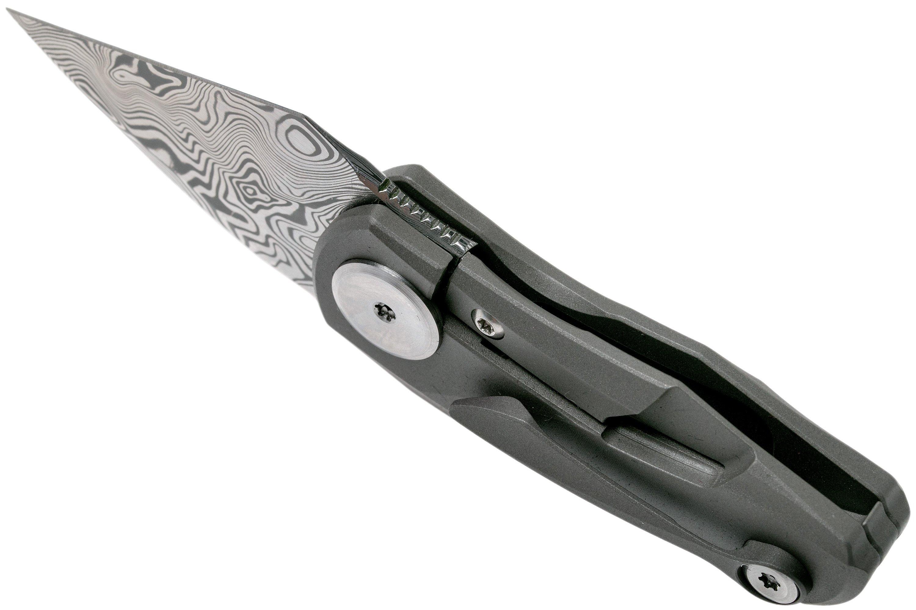 Bestech Tulip Frame Lock Grey Damasteel BT1913F pocket knife, Ostap Hel ...
