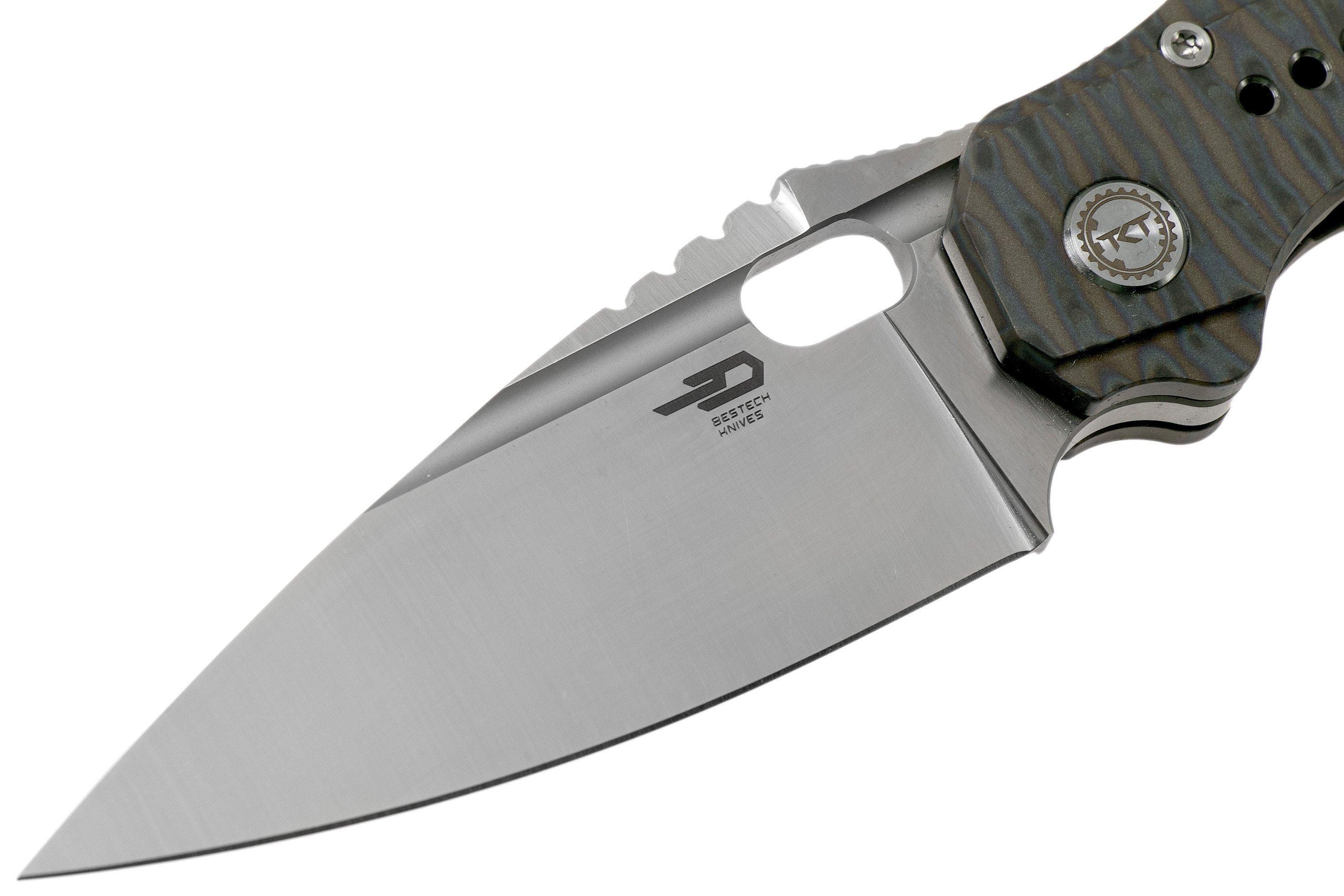 Bestech Exploit BT2005D Satin, Tiger Texture couteau de poche | Achetez ...