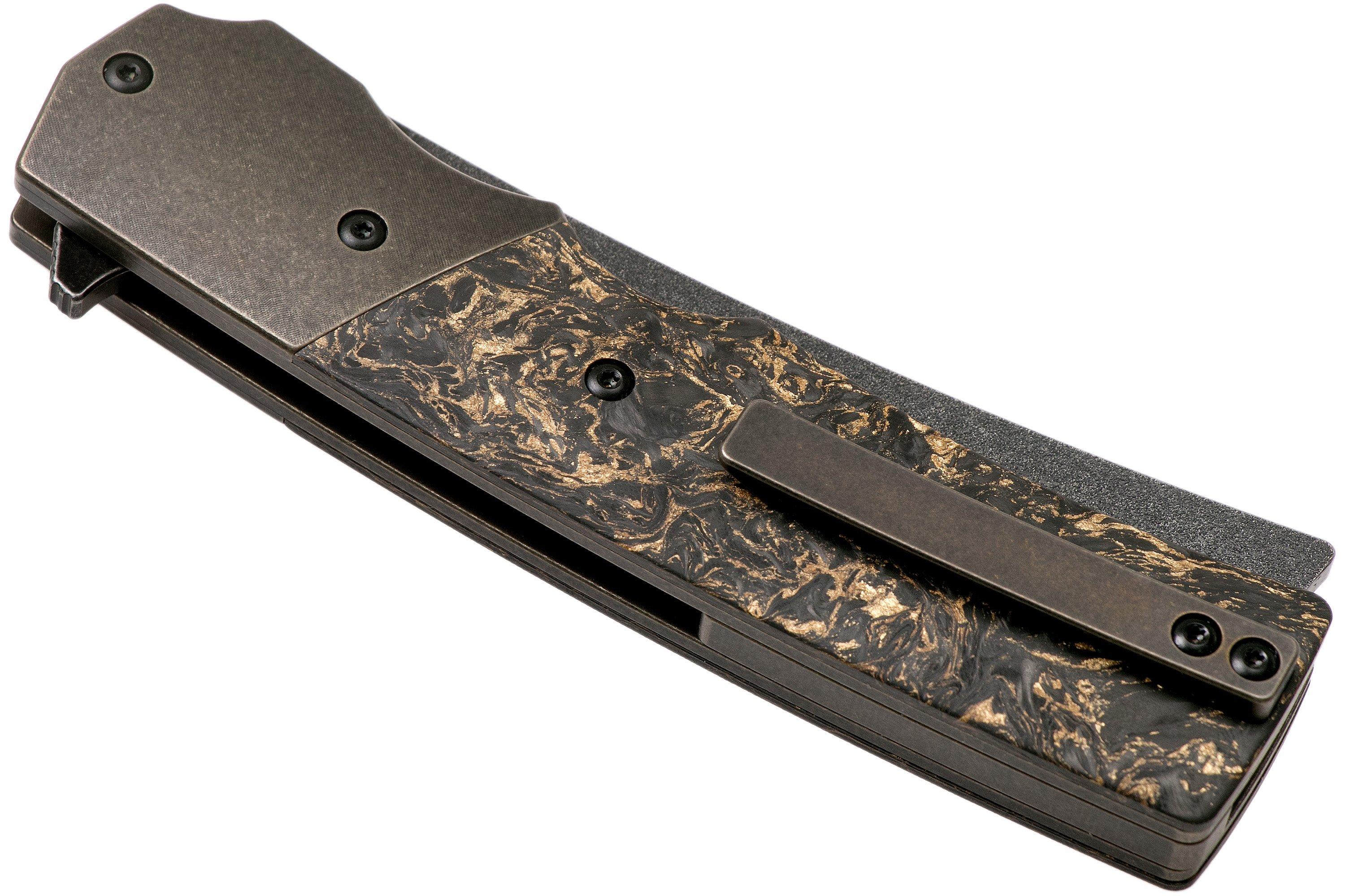 Bestech Spanish Tip Razor BT2101C Copper Carbon fibre pocket knife ...