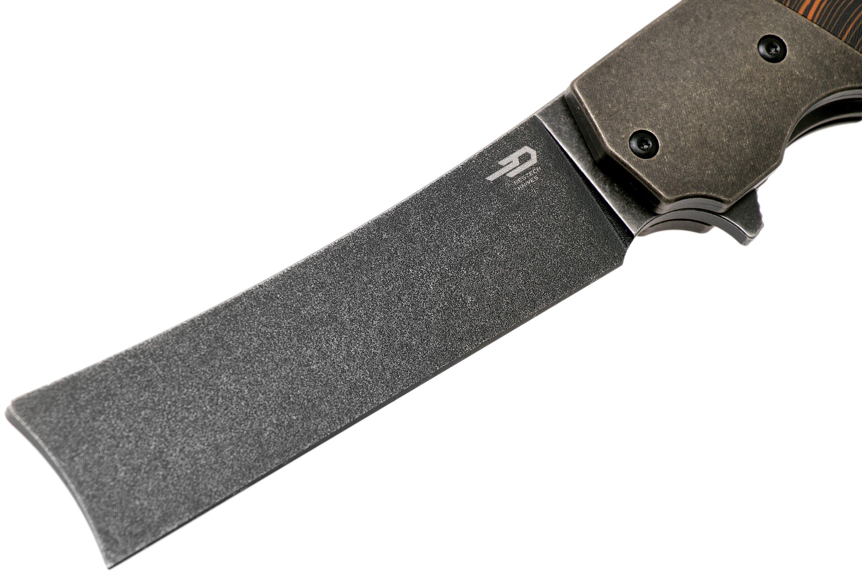Bestech Spanish Tip Razor BT2101D Black Orange G10 pocket knife, Jason ...