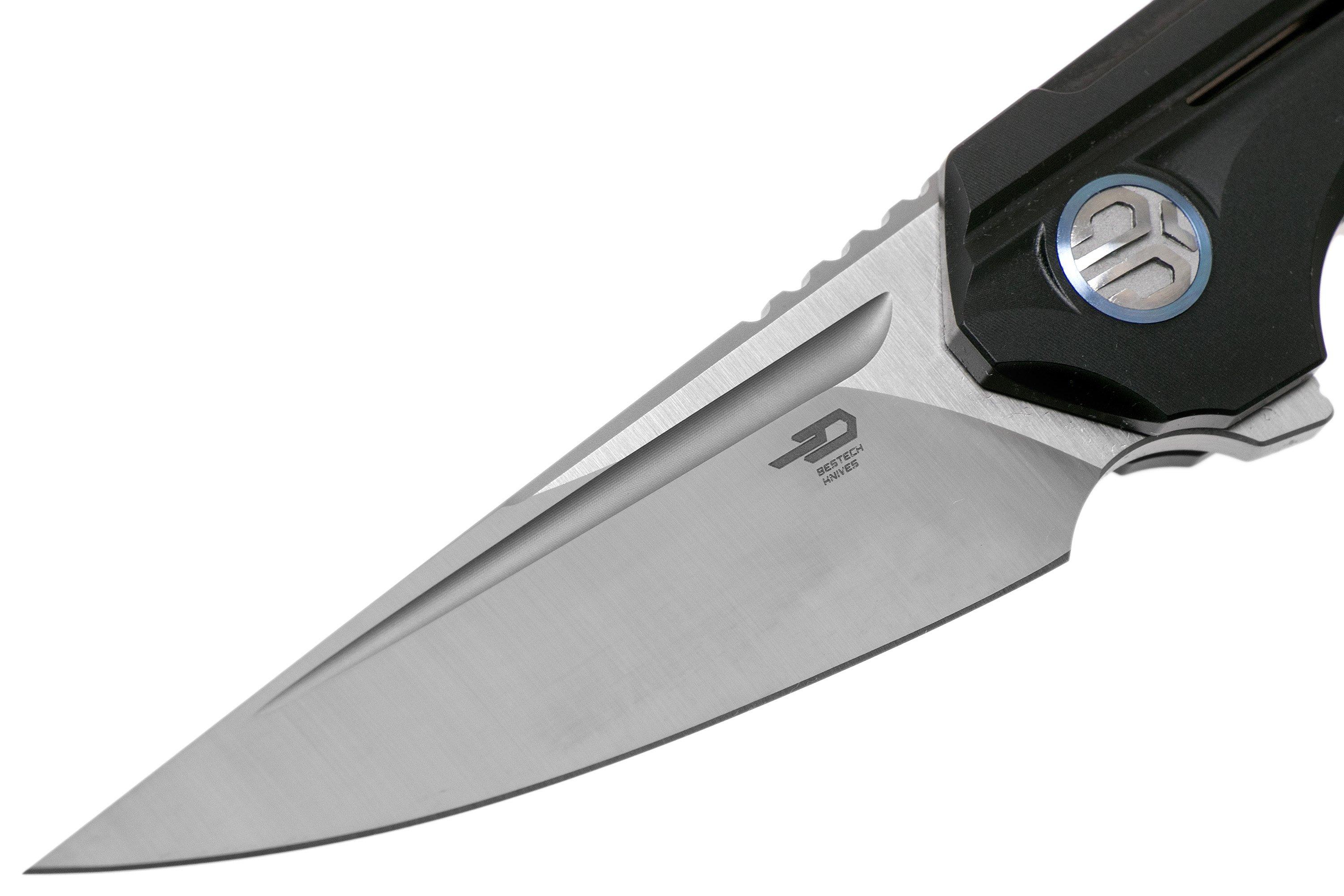 Bestech Vigil BT2201C Black Titanium, Satin pocket knife, Kombou design ...