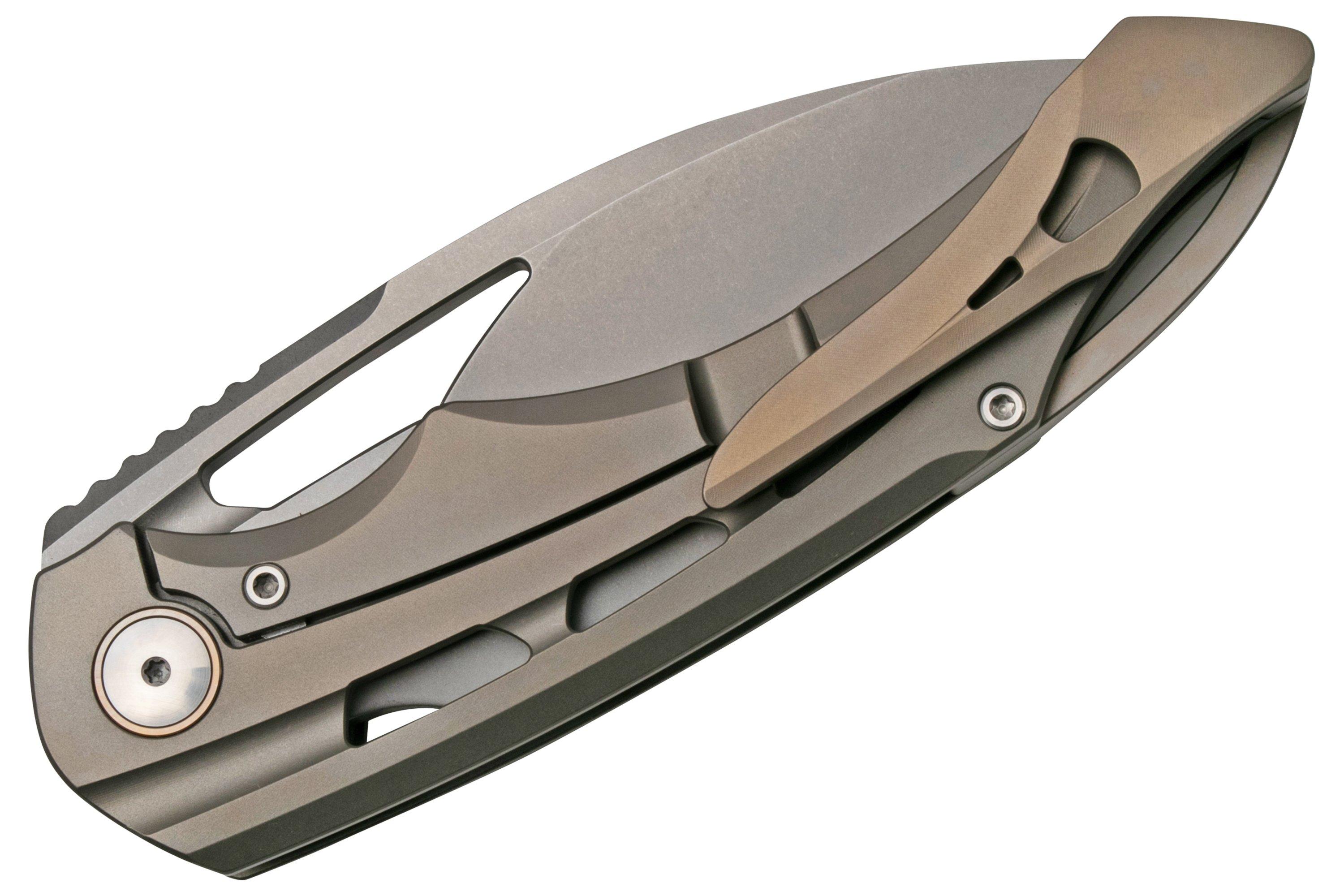 Bestech Fairchild BT2202A Stonewashed, Bronze Titanium pocket knife ...