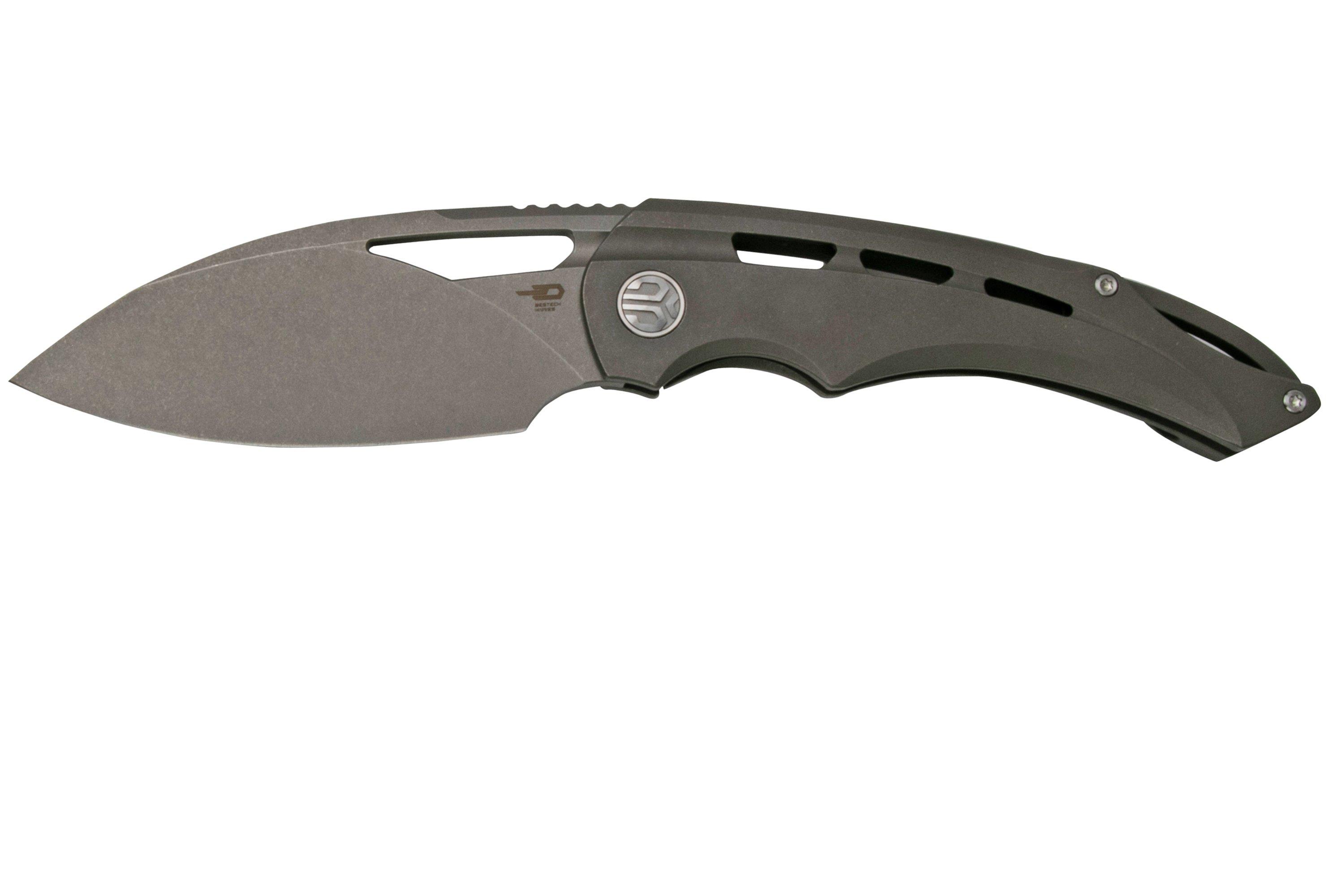 Bestech Fairchild BT2202B Dark Stonewashed, Grey Titanium pocket knife ...