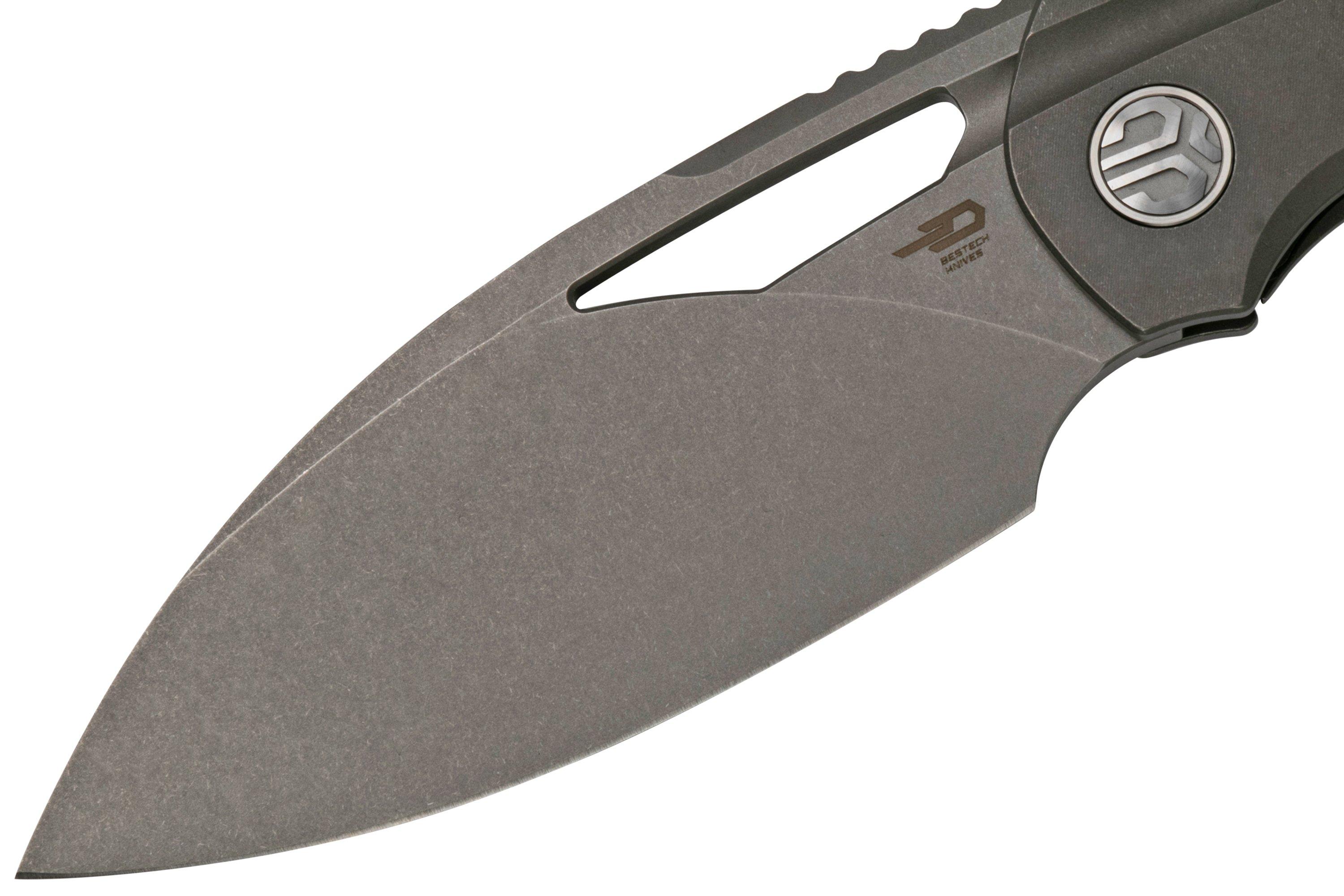 Bestech Fairchild BT2202B Dark Stonewashed, Grey Titanium pocket knife ...