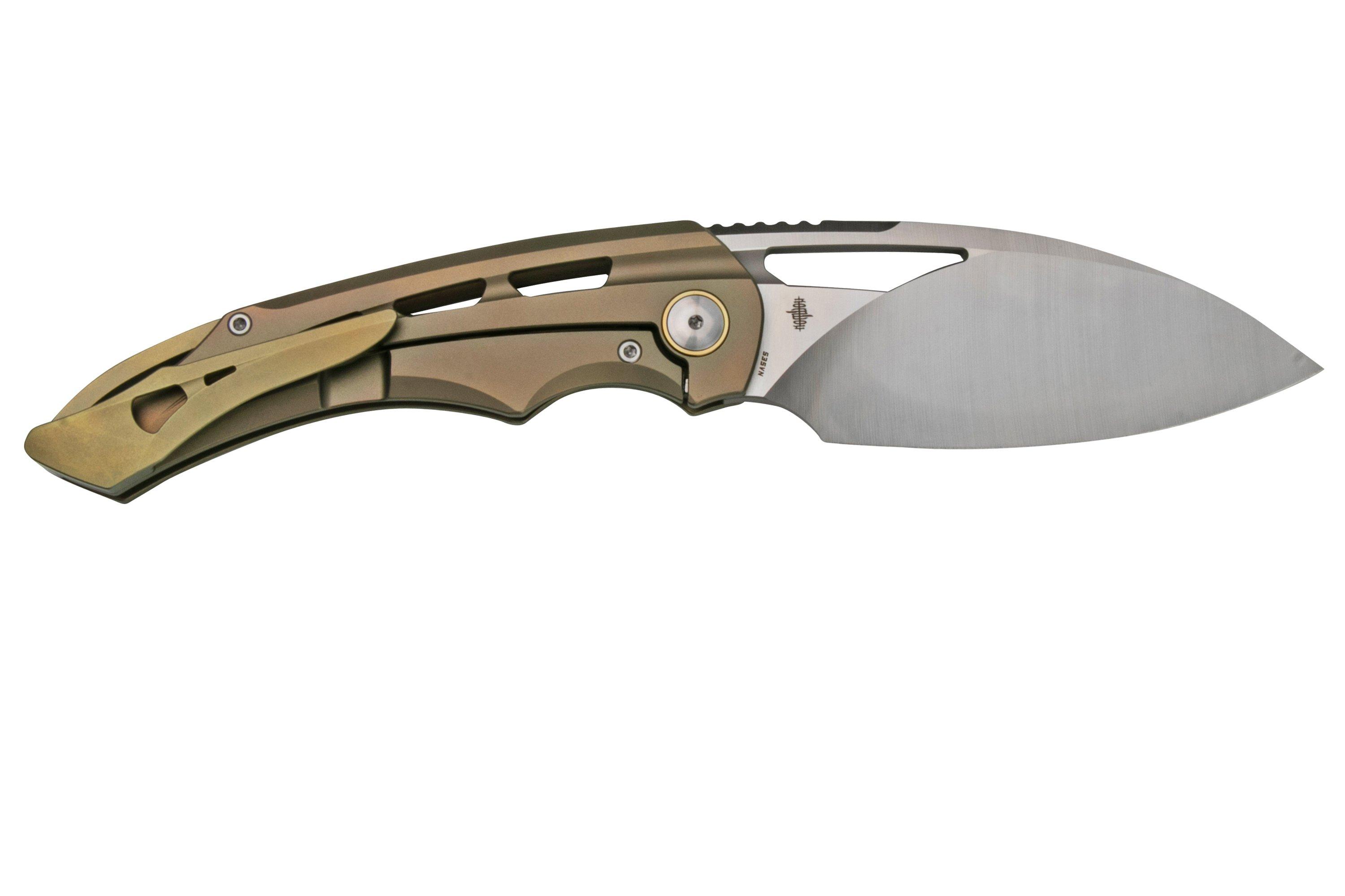 Bestech Fairchild BT2202D Satin, Gold Titanium pocket knife ...