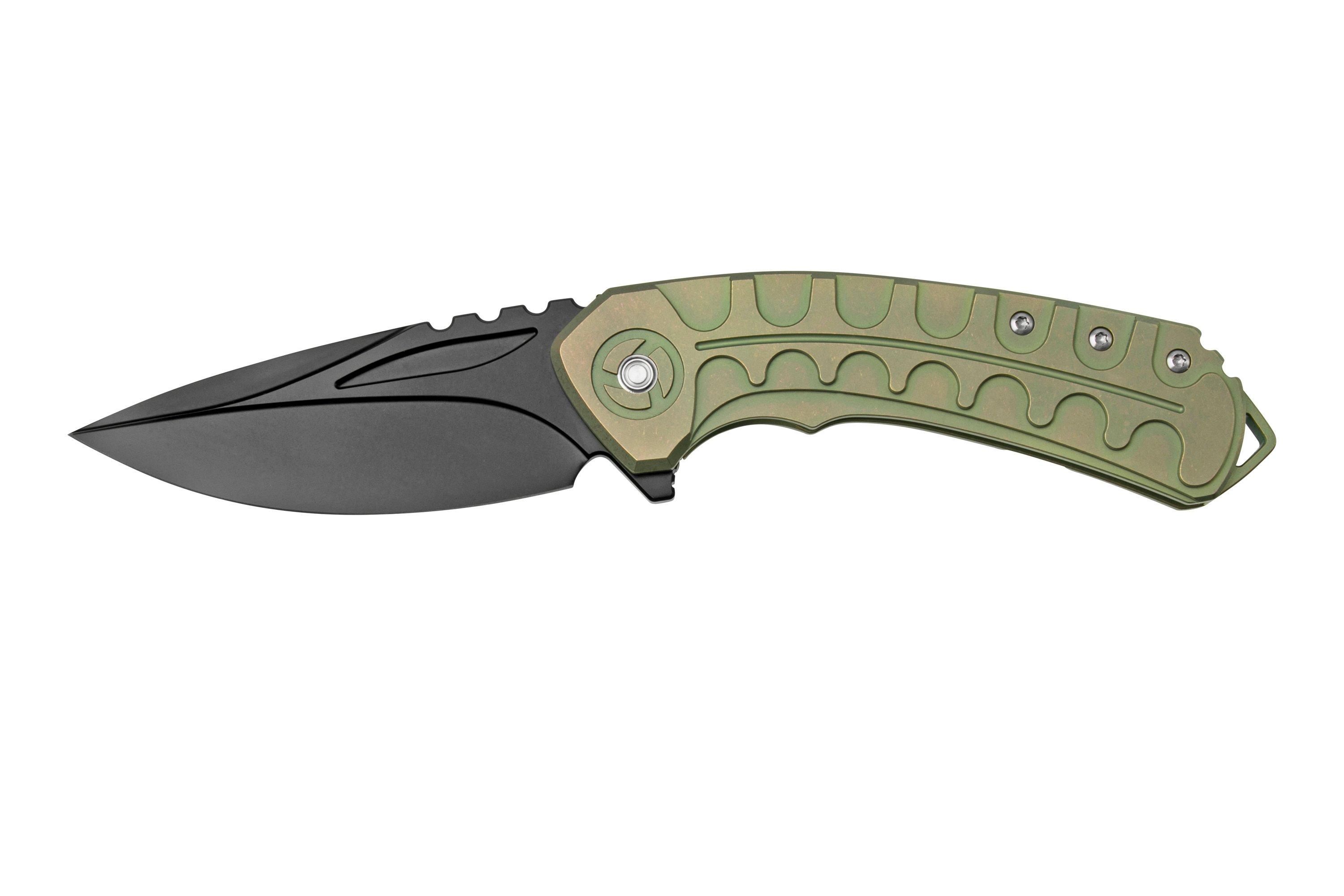 Bestech Buwaya BT2203D Black/Green Titanium, pocket knife ...