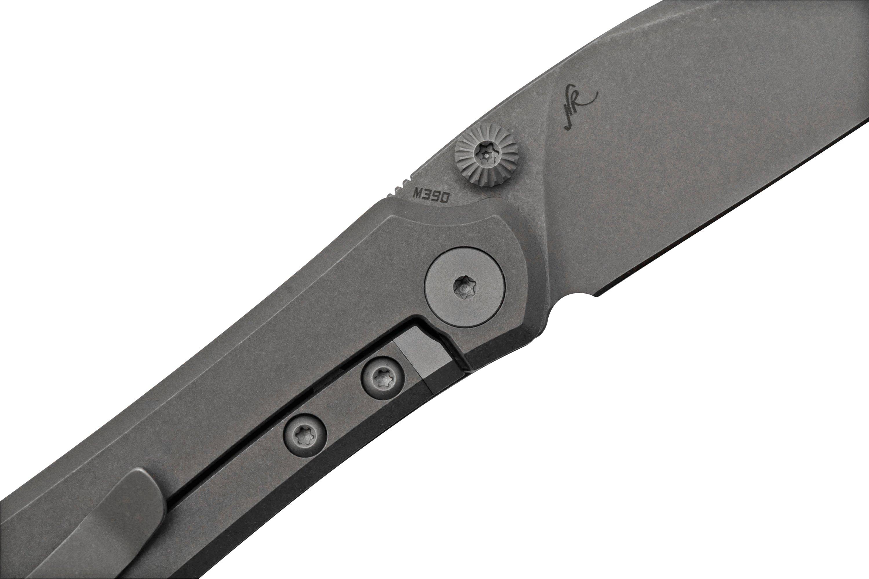 Bestech Icarus BT2302D Stonewashed M390 Dark Stonewash Titanium, pocket ...