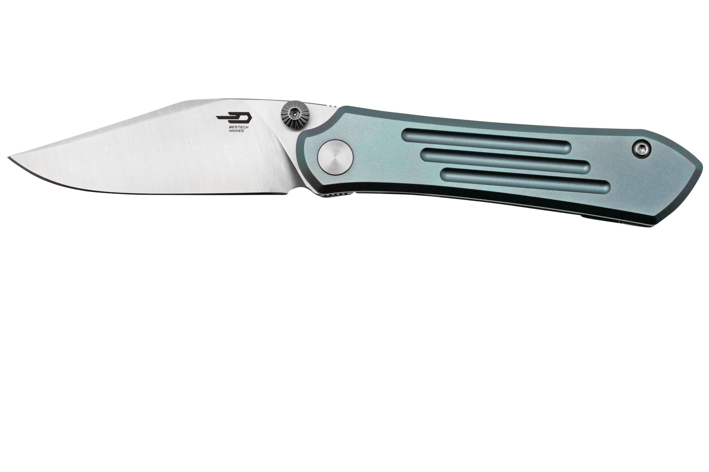 Bestech Icarus BT2302E Satin M390 Blue Stonewash Titanium, coltello da ...