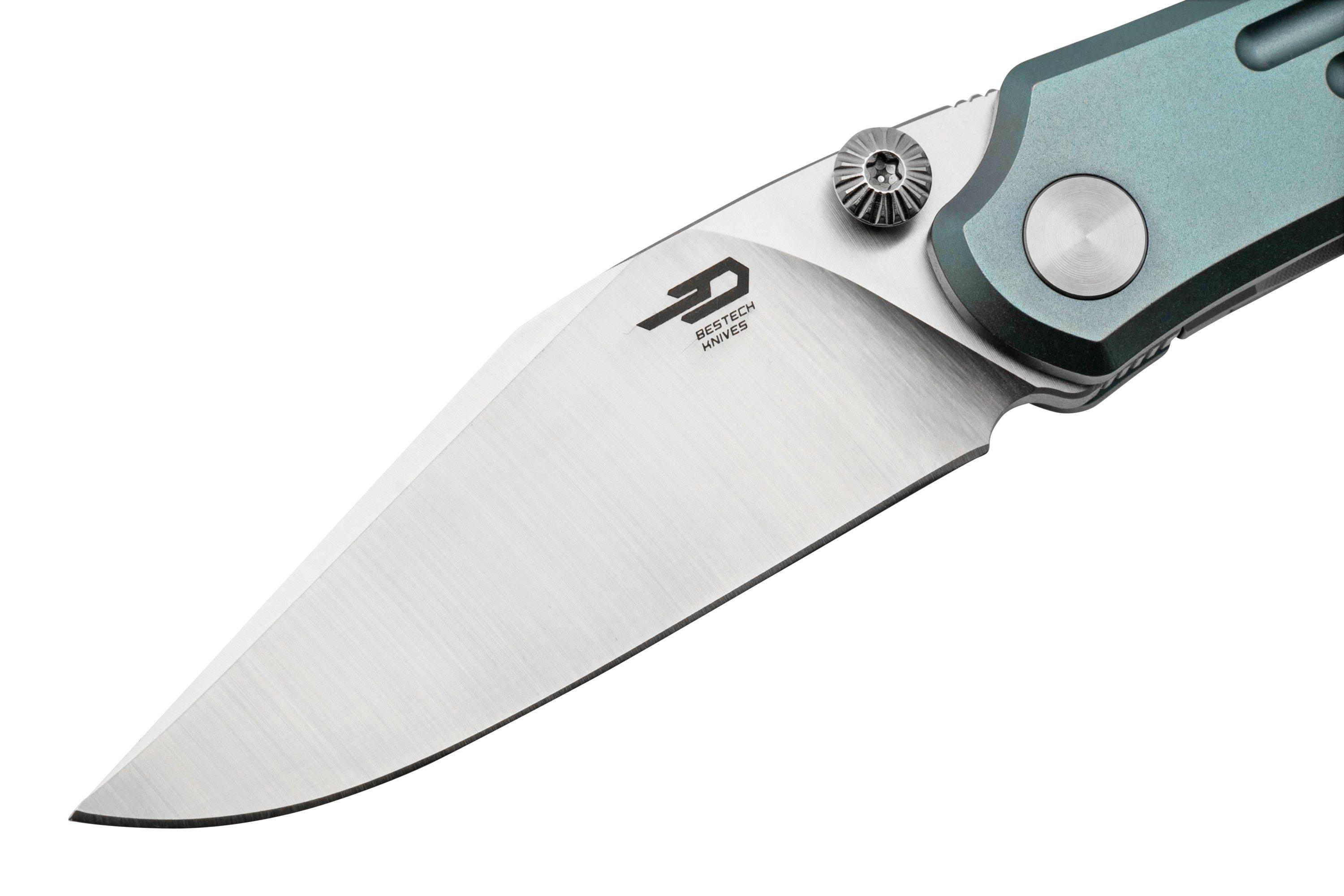 Bestech Icarus BT2302E Satin M390 Blue Stonewash Titanium, zakmes ...