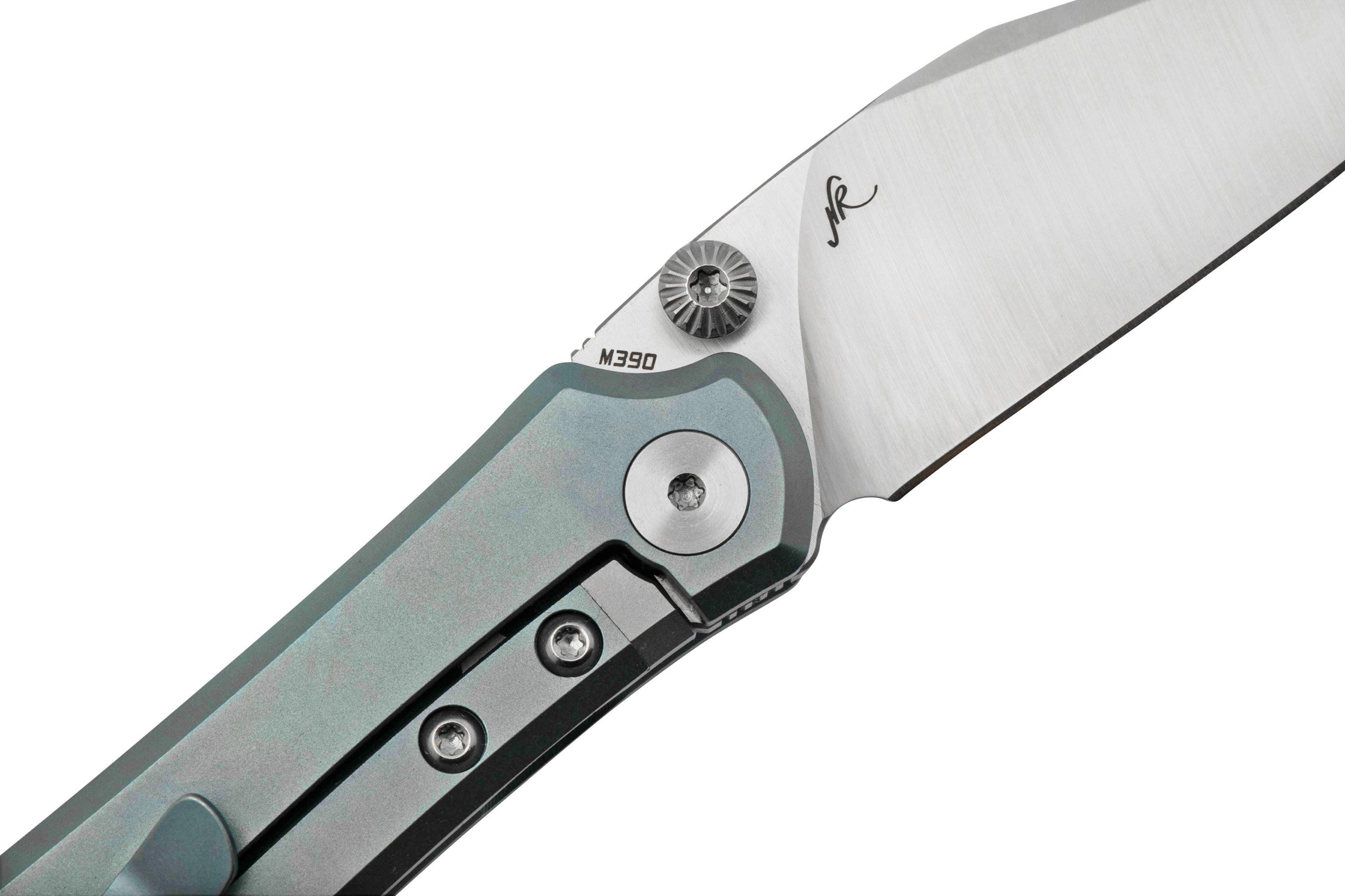 Bestech Icarus BT2302E Satin M390 Blue Stonewash Titanium, zakmes ...