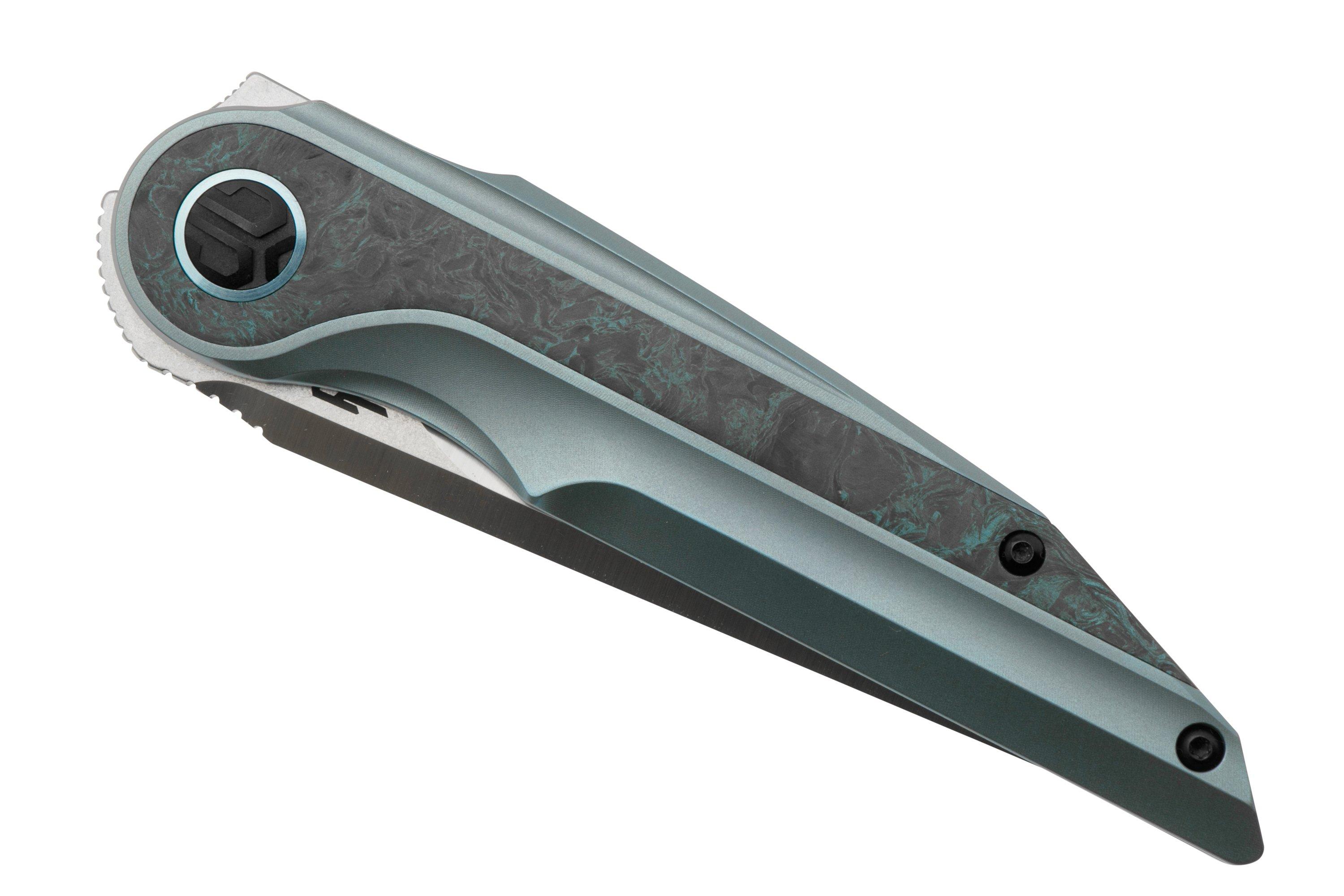 Bestech Blind Fury BT2303A, Blue Titanium, Silver Carbon Fiber, navalha ...