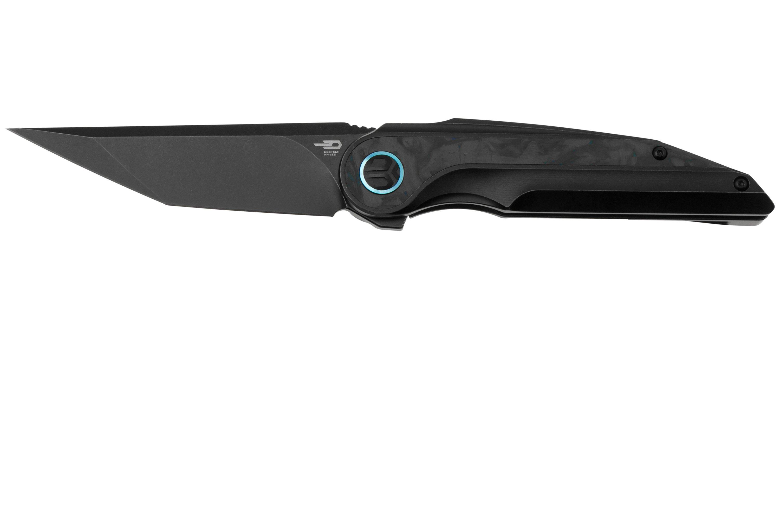 Bestech Blind Fury BT2303F, Blackwashed M390, Blue Titanium Blue Marble ...