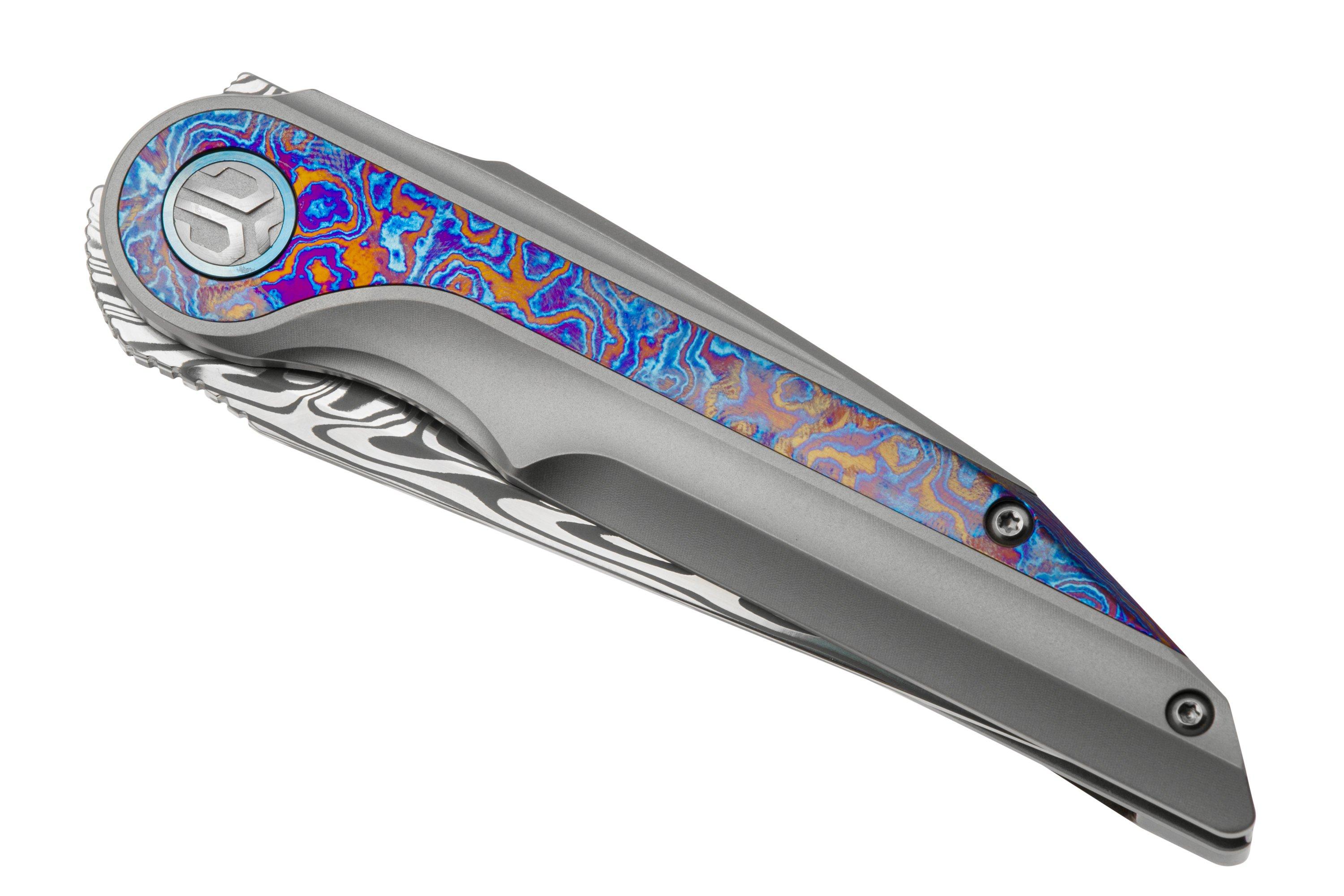 Bestech Blind Fury BT2303G, Damasteel, Titanium, Timascus, pocket knife ...