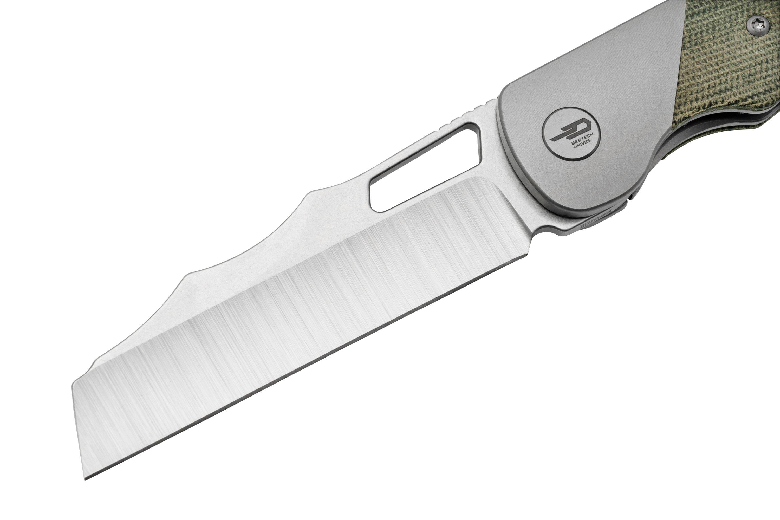 Bestech SYN BT2306B Bead Blast Titanium Black Canvas Micarta, pocket ...