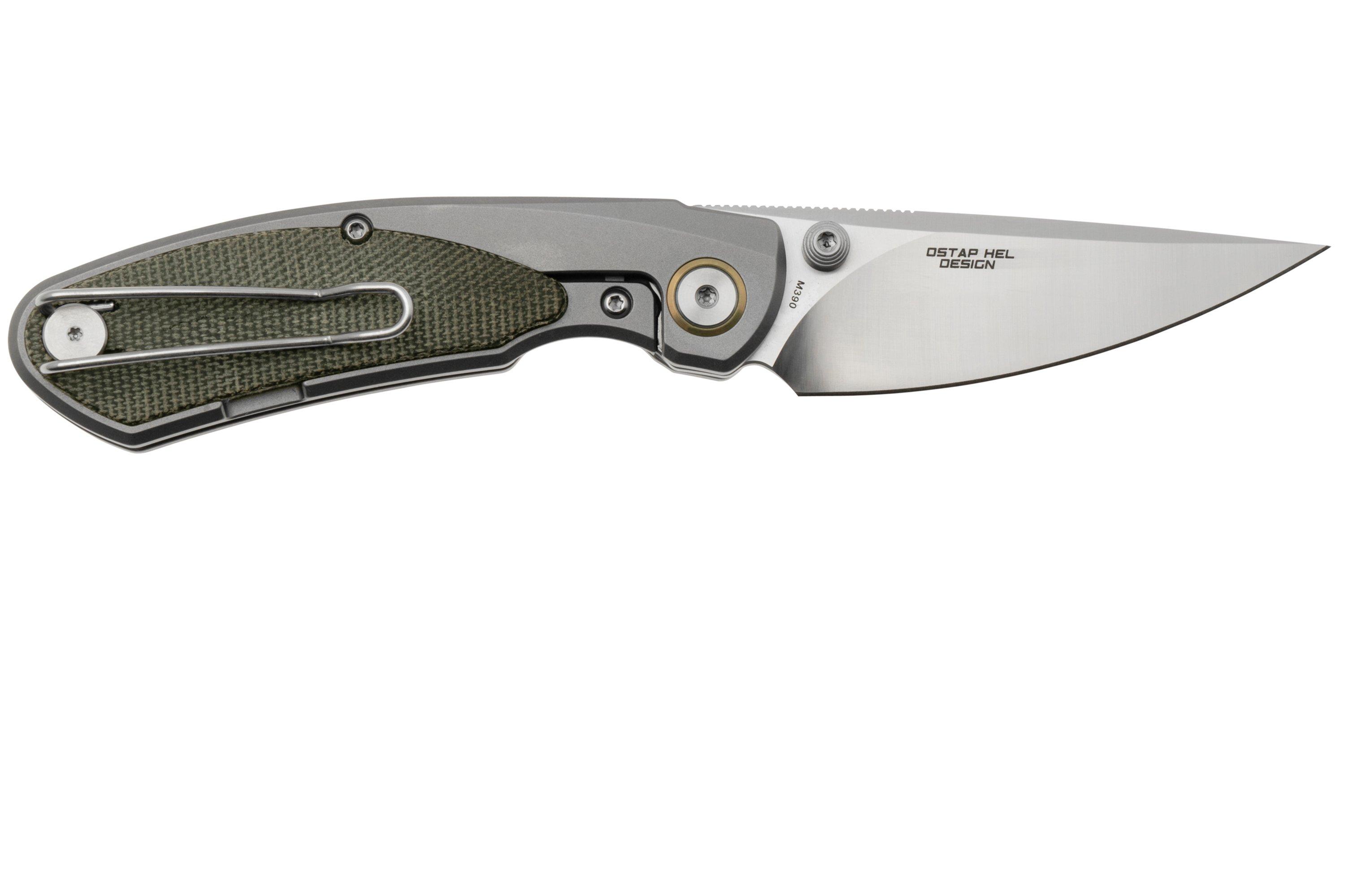 Bestech Lito BT2307A Grey Titanium, Black Canvas Micarta pocket knife ...