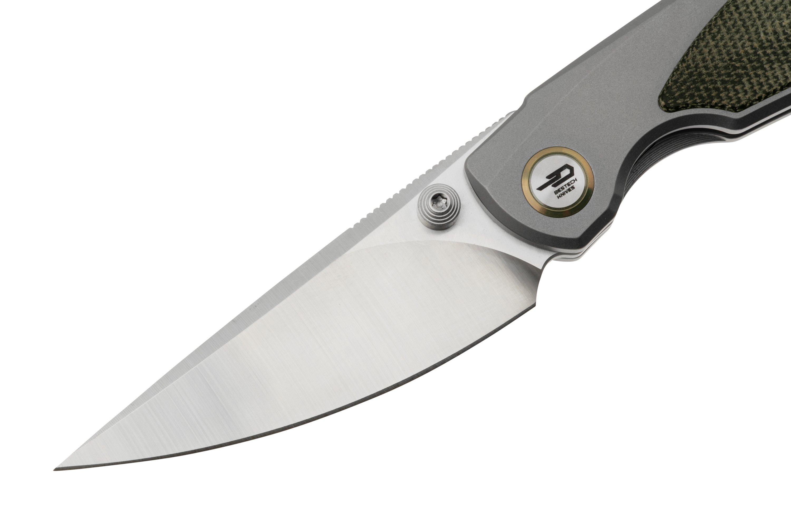 Bestech Lito BT2307A Grey Titanium, Black Canvas Micarta Taschenmesser ...