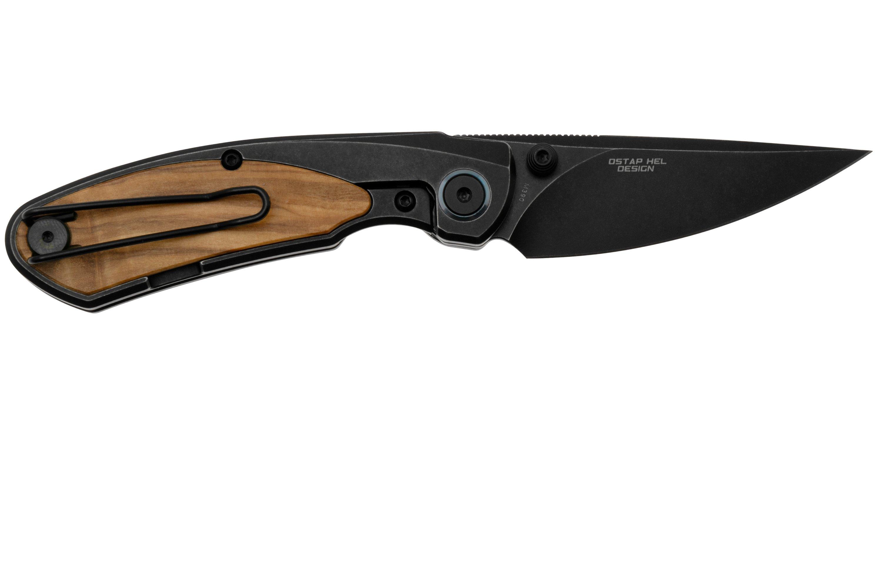 Bestech Lito BT2307C Black Titanium, Olive Wood pocket knife, Ostap Hel ...