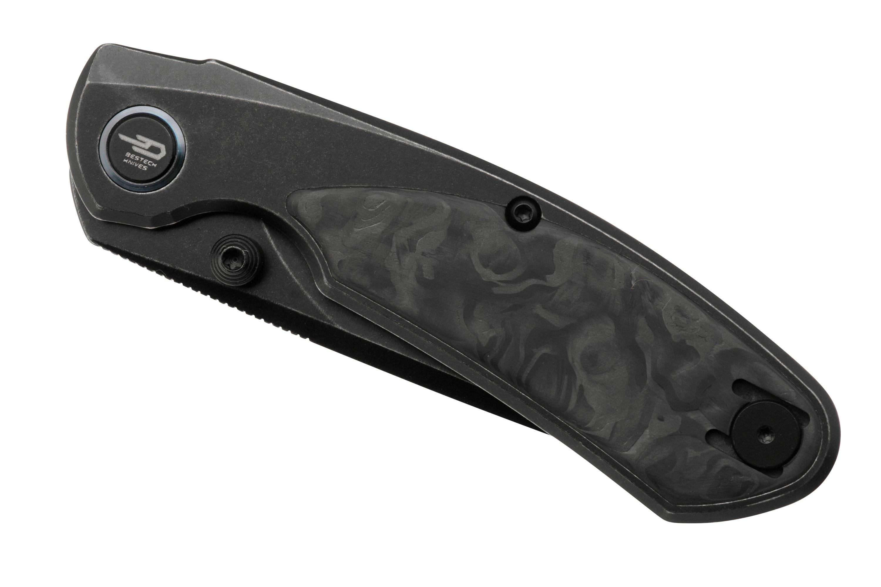 Bestech Lito BT2307D Black Titanium, Carbon Fiber pocket knife, Ostap ...