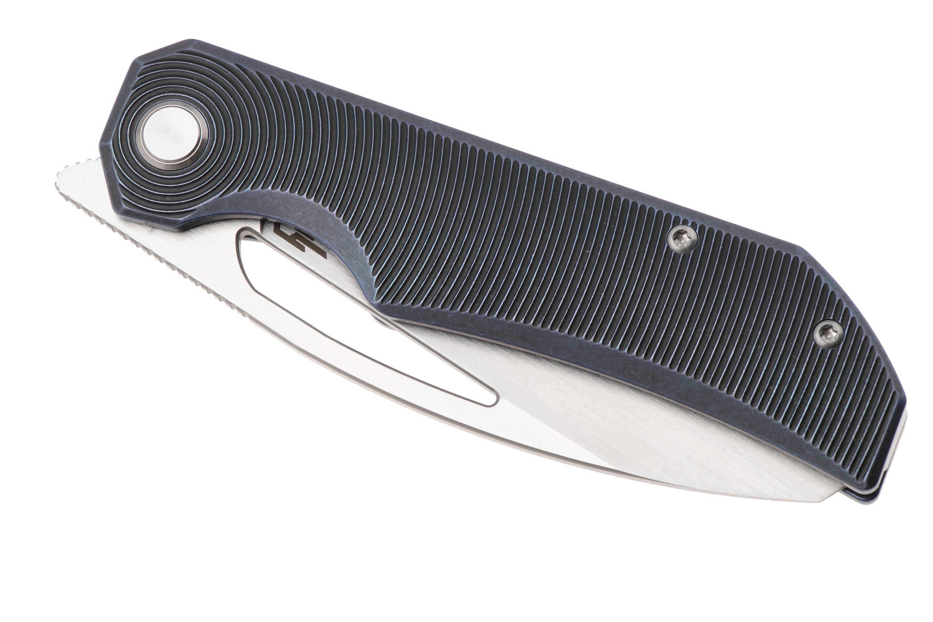 Bestech TAIPAN BT2503D Satin MagnaCut, Blue Titanium, pocket knife ...