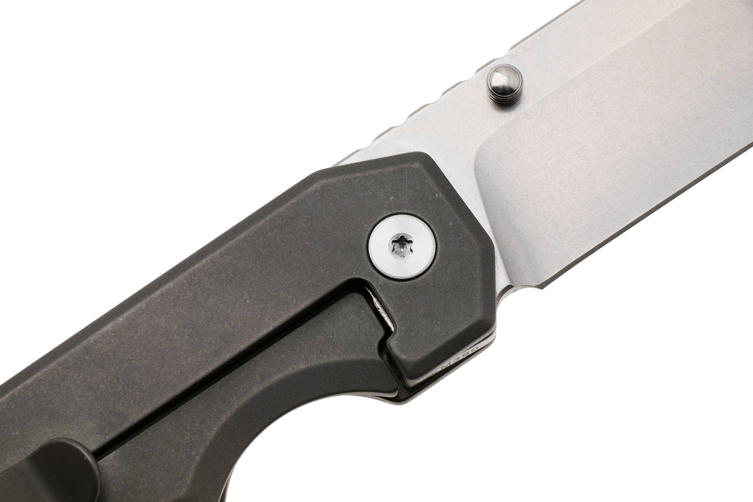 Big Idea Design Ti Pocket Knife II TI-PK-II Stonewashed Titanium, M390 ...