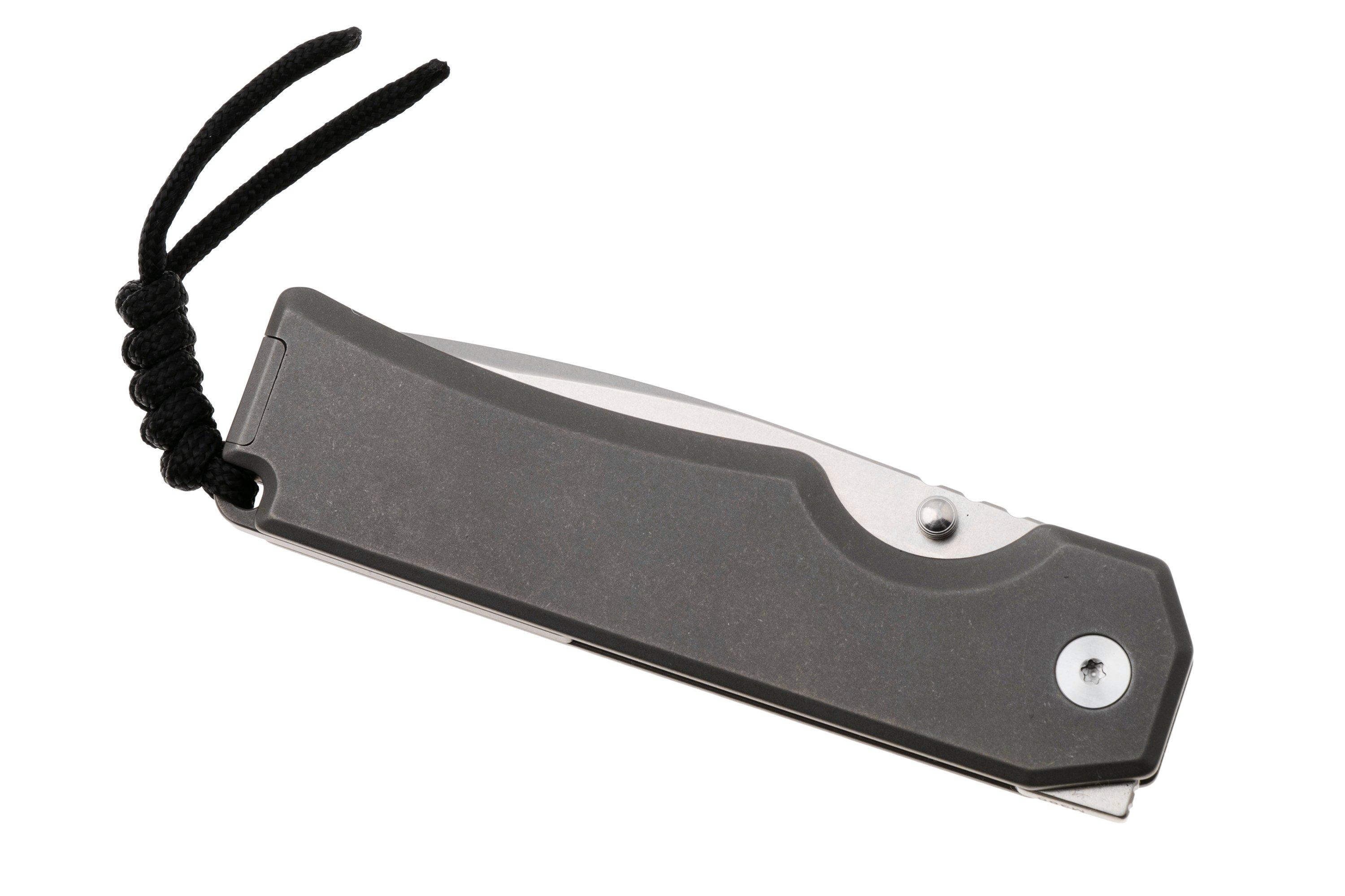 Big Idea Design Ti Pocket Knife II TI-PK-II Stonewashed Titanium, M390 ...