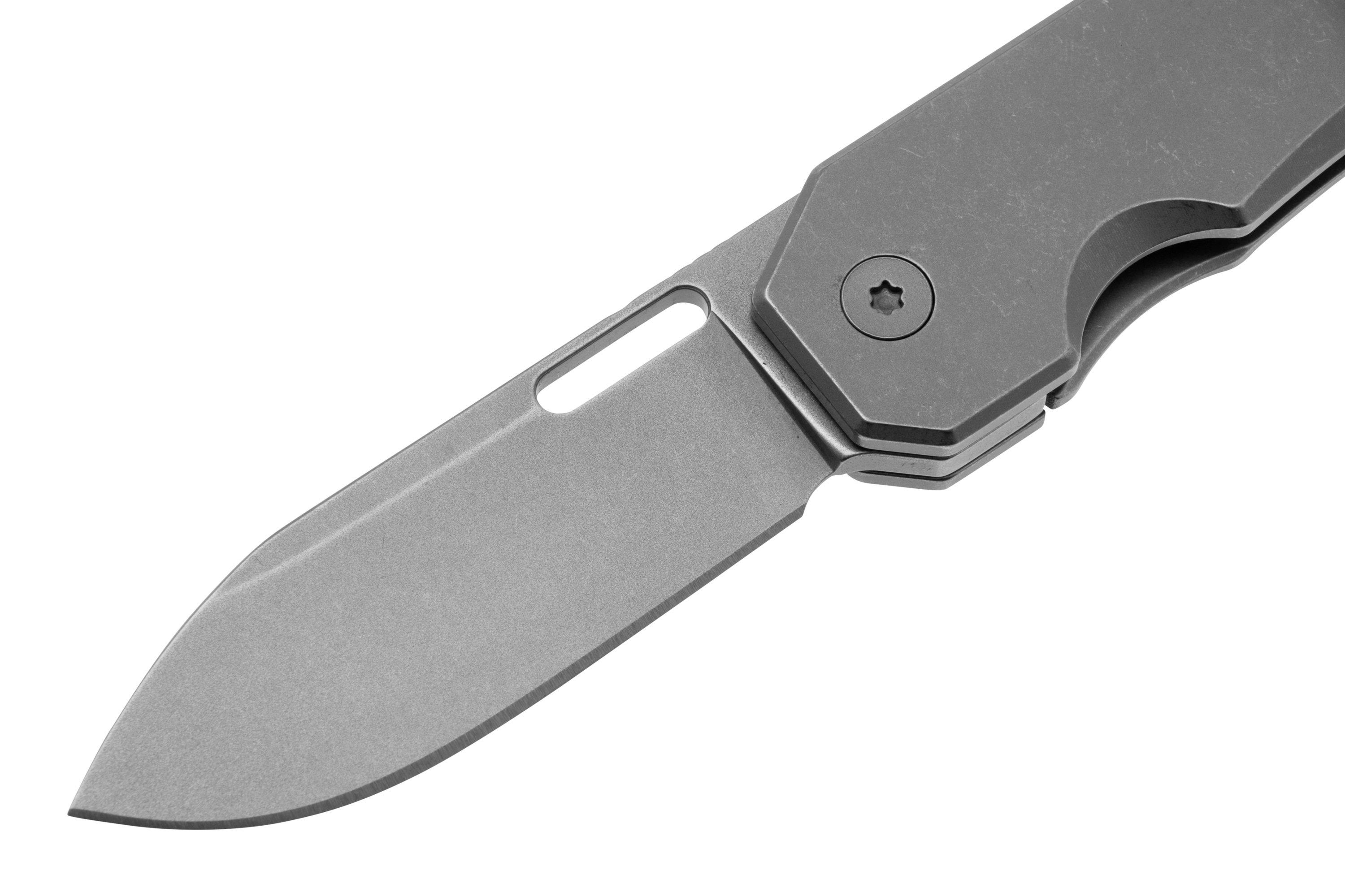 Big Idea Design Ti Pocket Knife TI-PK Stonewashed Titanium, CPM S35VN ...