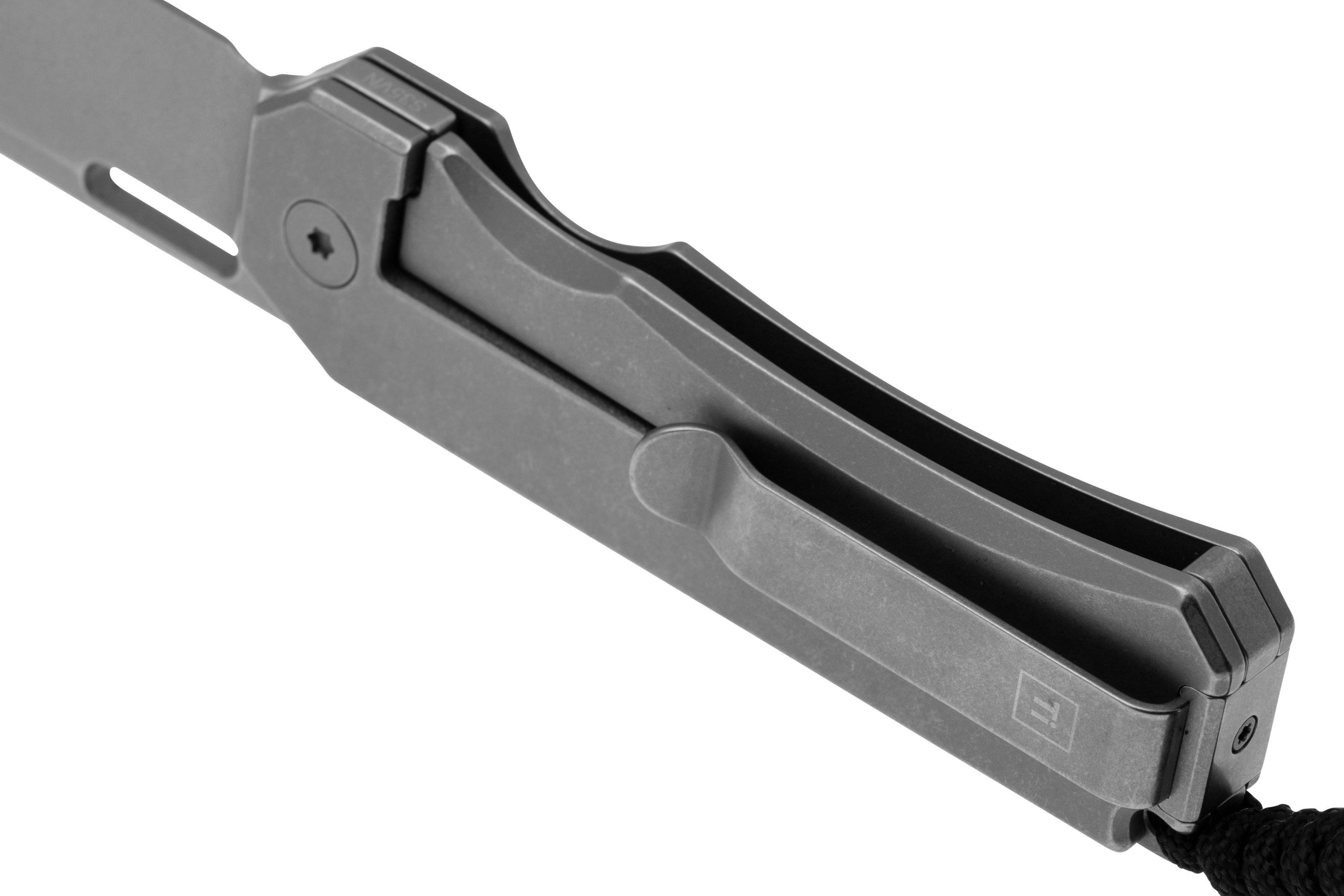 Big Idea Design Ti Pocket Knife TI-PK Stonewashed Titanium, CPM S35VN ...