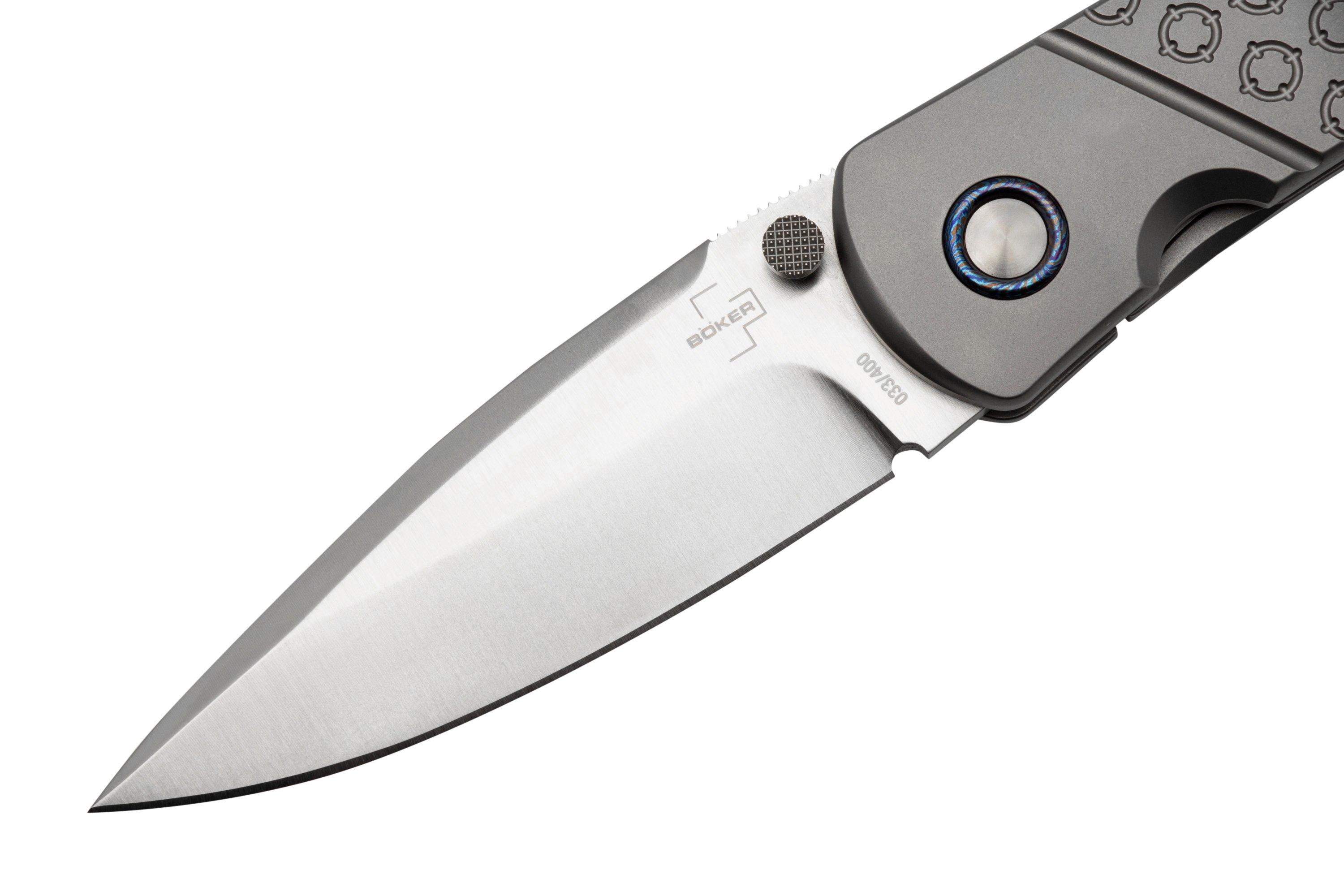 Boker Plus 2023 Collection 01BO2023 MagnaCut, Titanium Timascus, couteau de poche, Sal Manaro ...