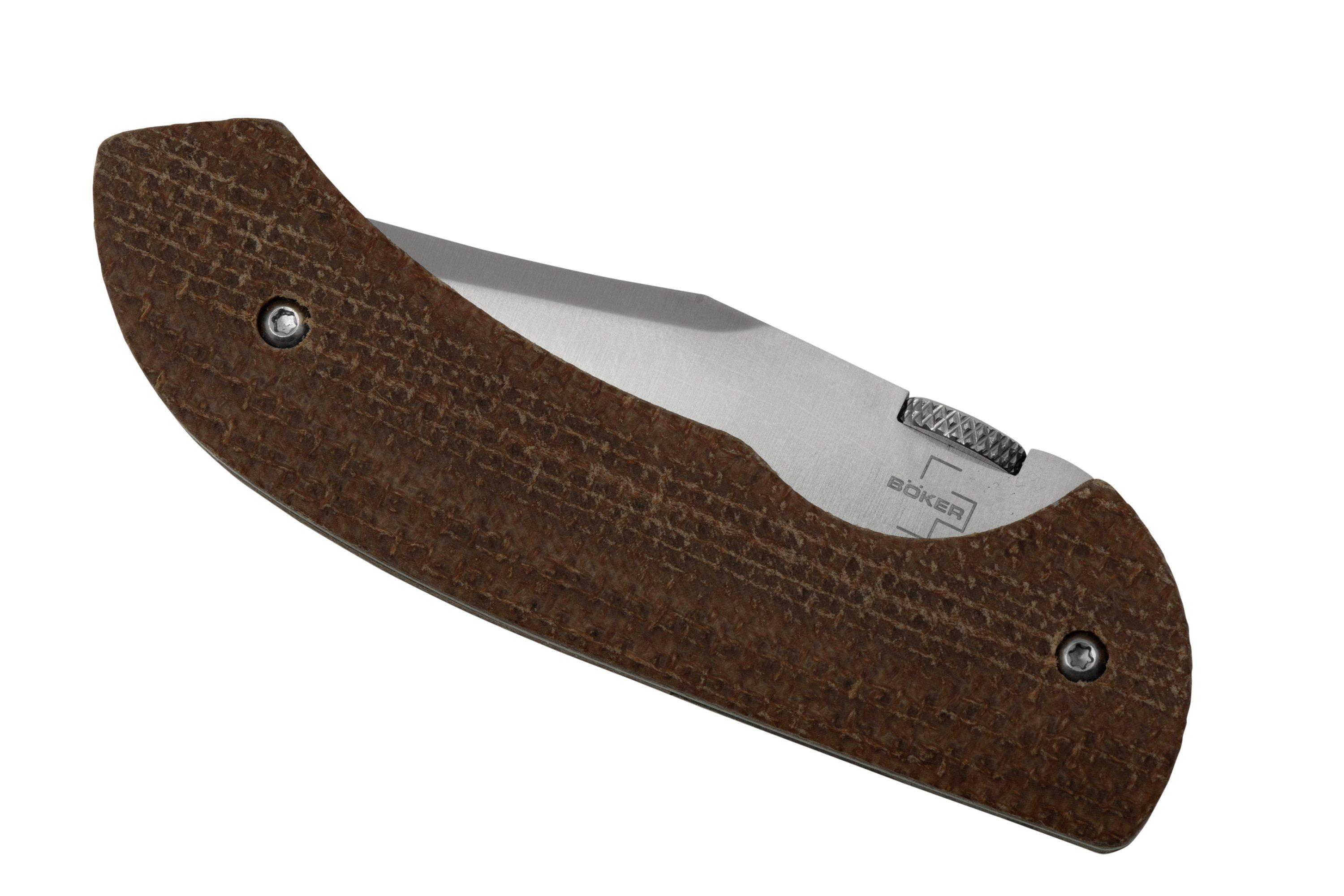 Böker Plus Pocket Bowie 01BO508, D2, Natural Micarta pocket knife ...