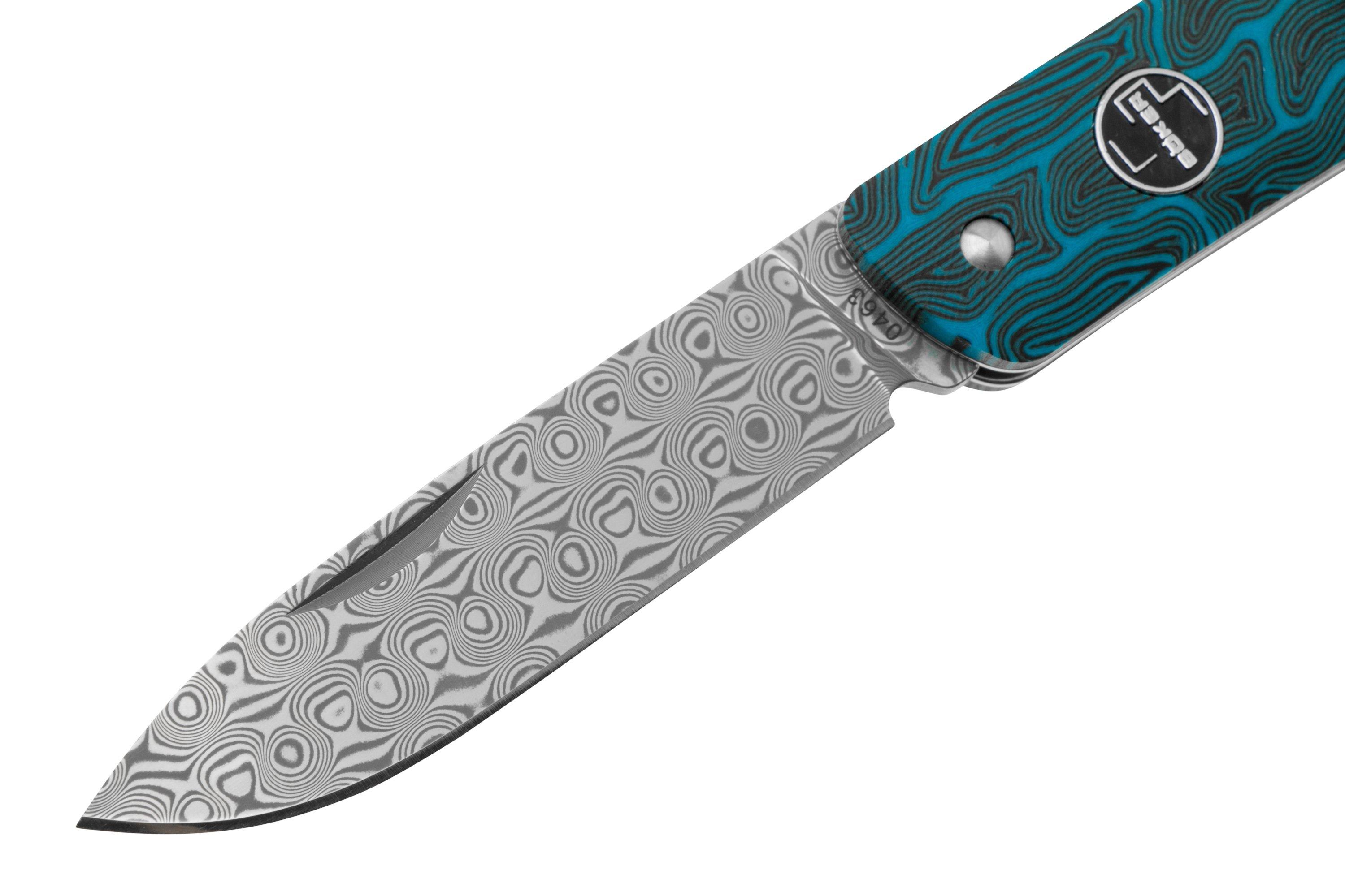 Böker Plus Tech Tool 01BO559DAM, Damascus Blade Blue Damast G10, pocket knife | Advantageously ...